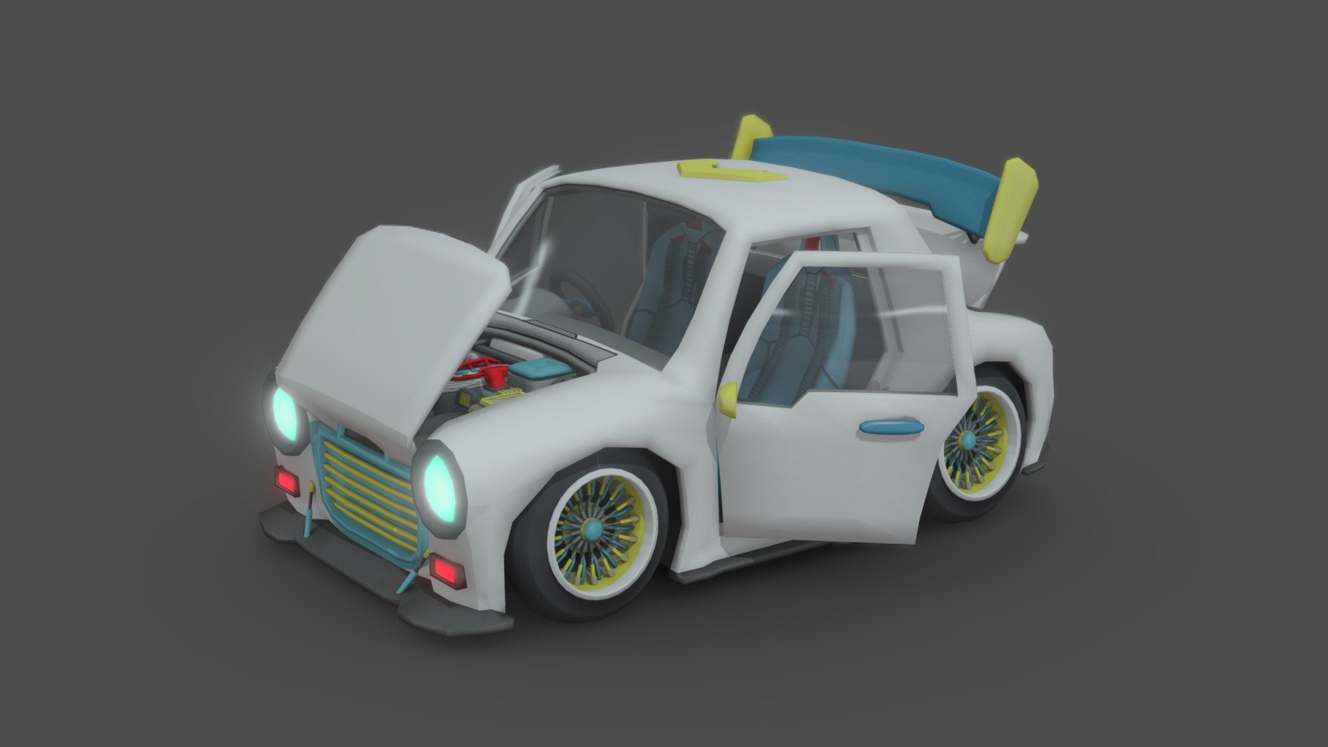 Sylized Hand Painted Cartoon Car - Download Free 3D model by ferofluid ...