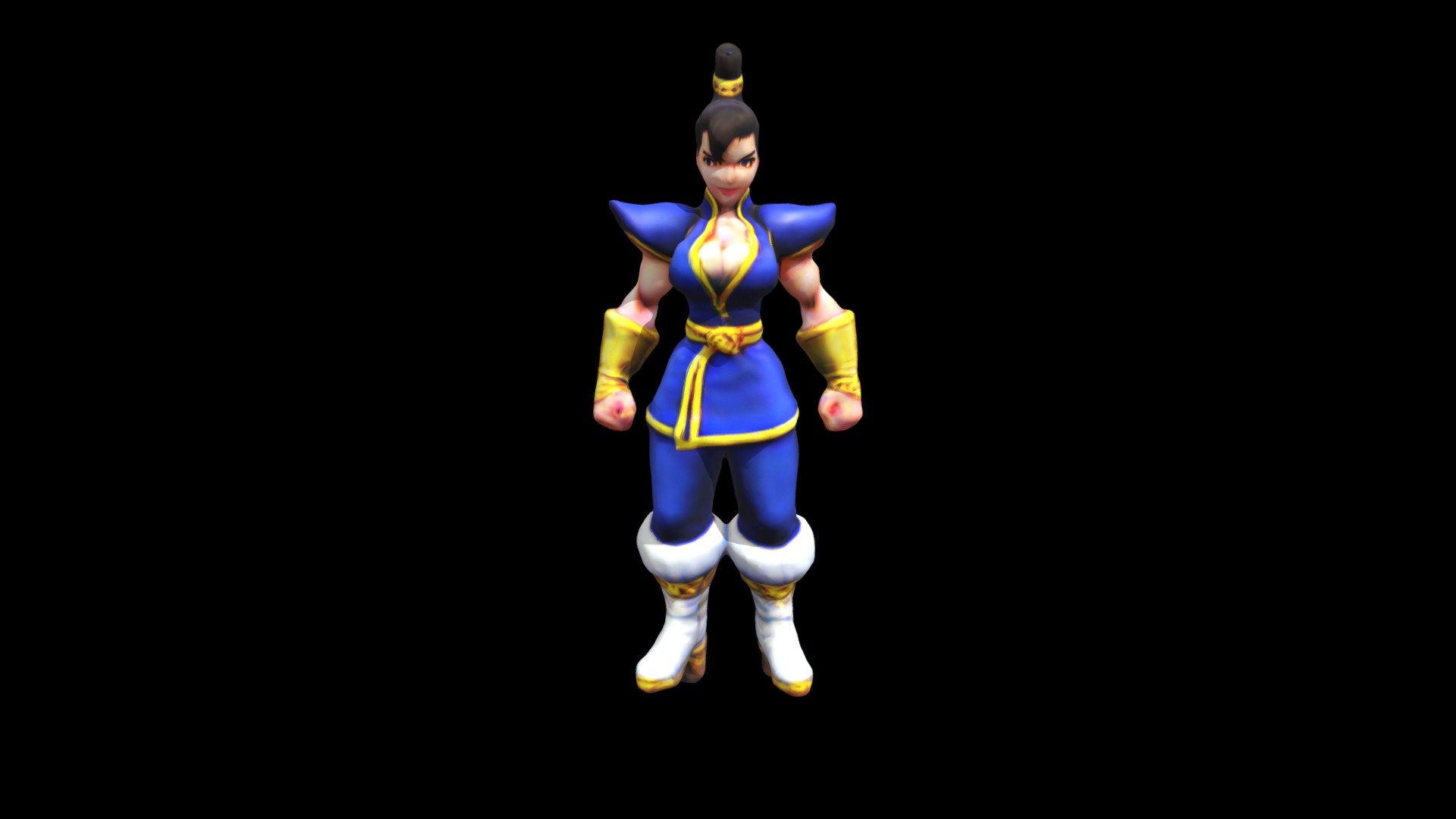chun li from street figher fan art game ready by - Download Free 3D ...