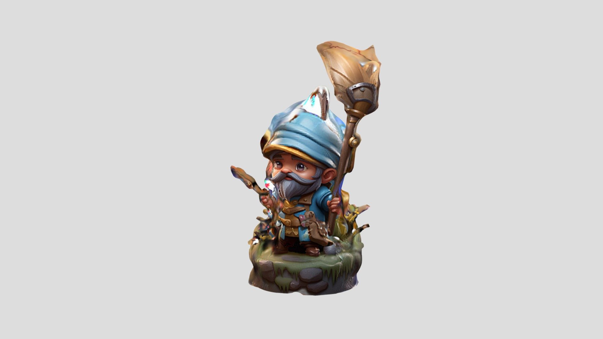 of the image A small figurine of a dwarf hol - Download Free 3D model ...