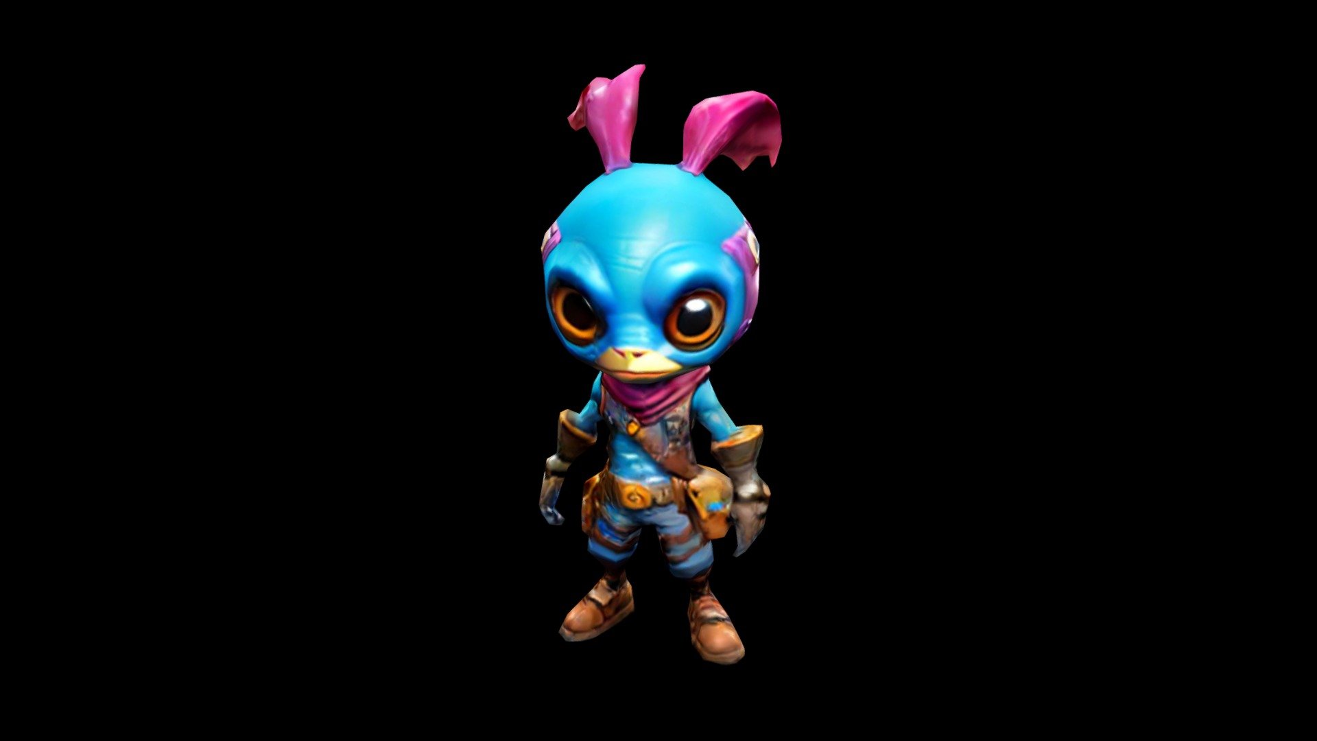 "Ella the Electric Blue Stuffed Toy A Cartoon Ch - Download Free 3D ...
