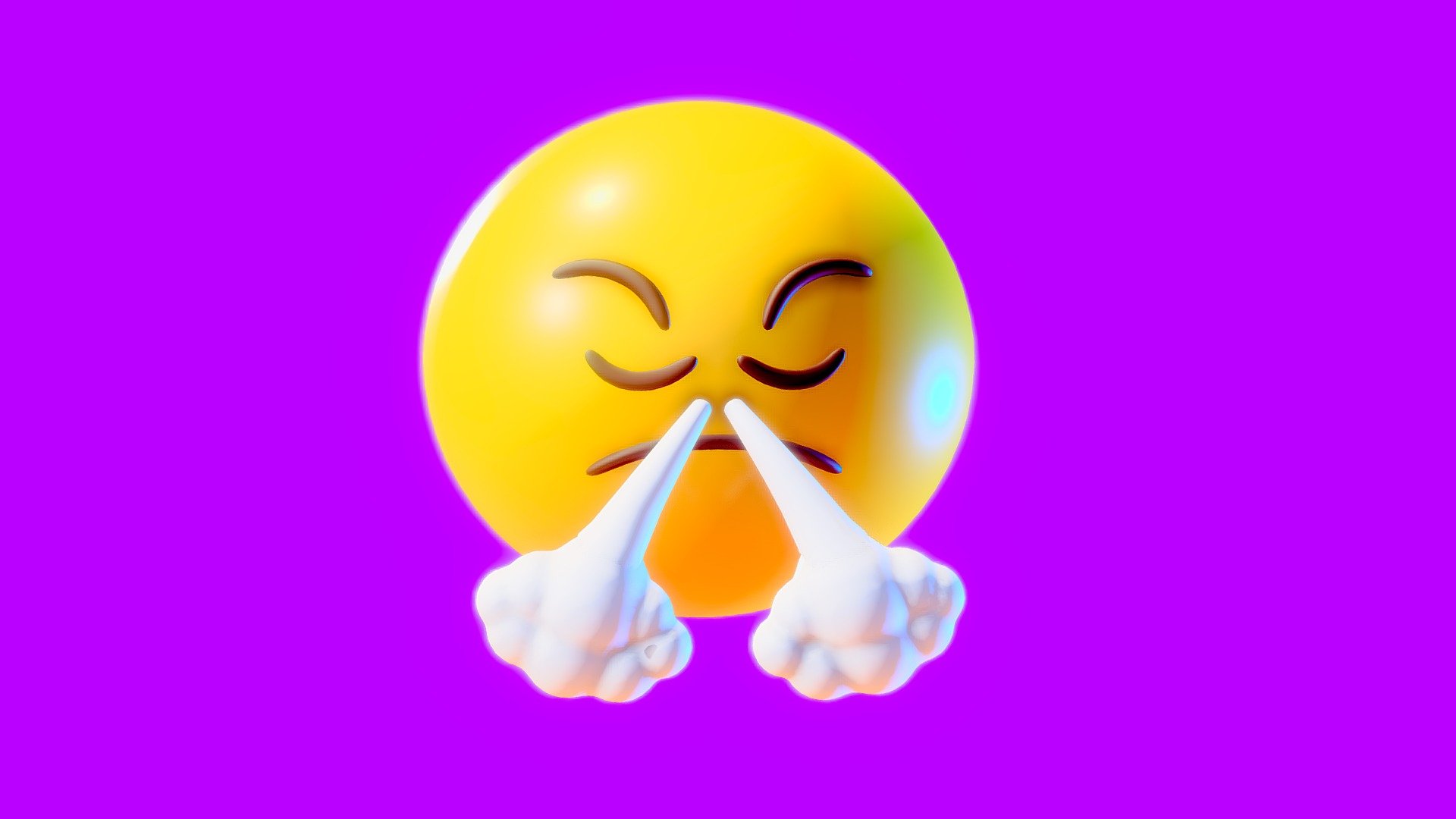 Frustrated Steam Face Emoticon Emoji or Smiley - Buy Royalty Free 3D ...