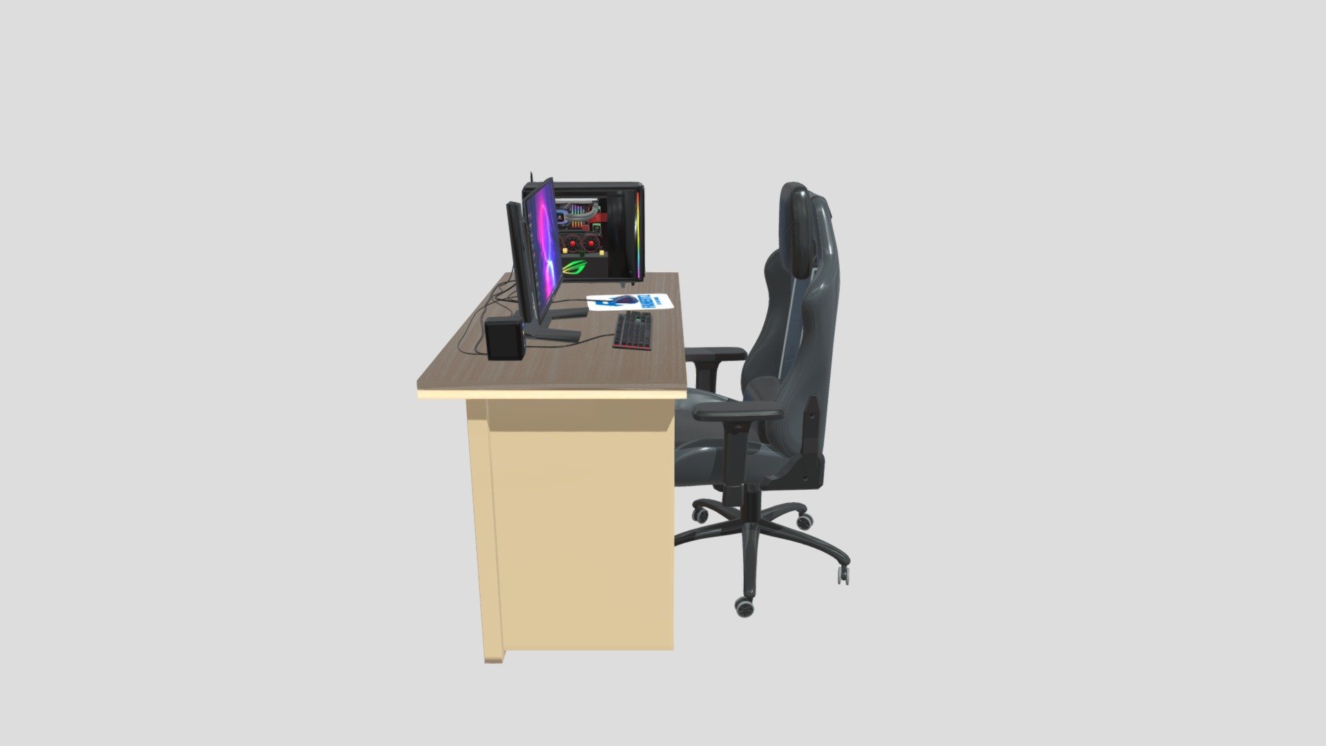 Gaming pc setup - Download Free 3D model by Itz_fahertz [020bac0 ...