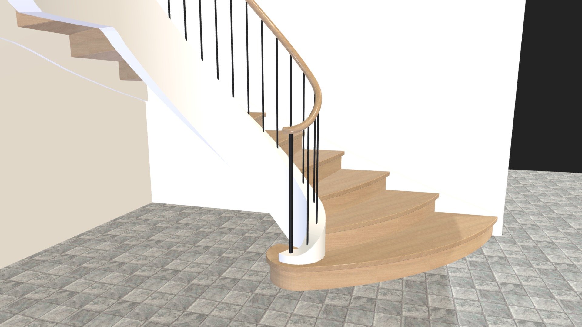Continuous handrail_Create stair from lines - 3D model by 3D Software ...