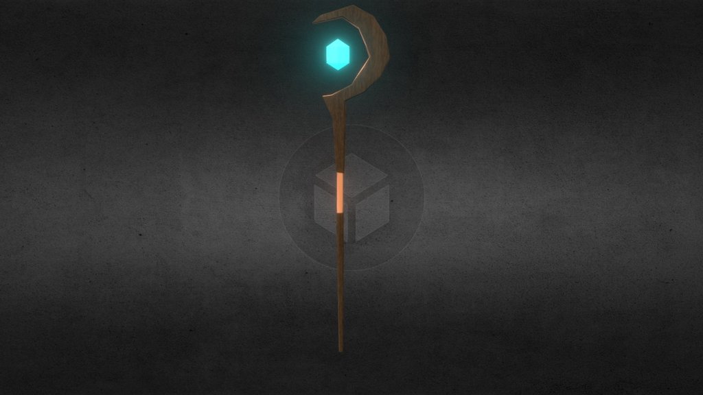 Mage Half-moon Staff - 3D model by Azulrose [0216921] - Sketchfab