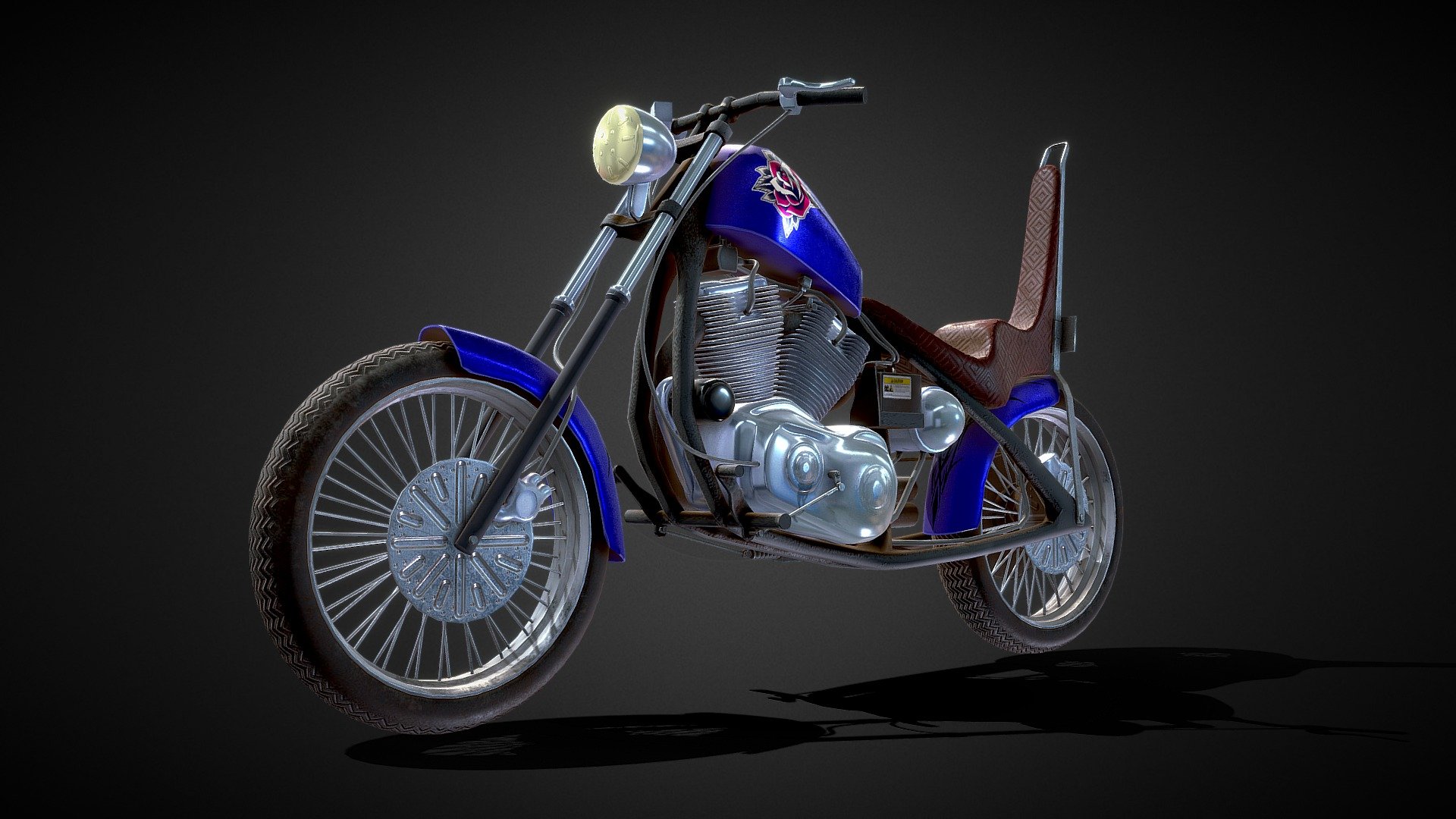 Evolution Sportster Chopper Motorcycle - Download Free 3D model by Mark ...