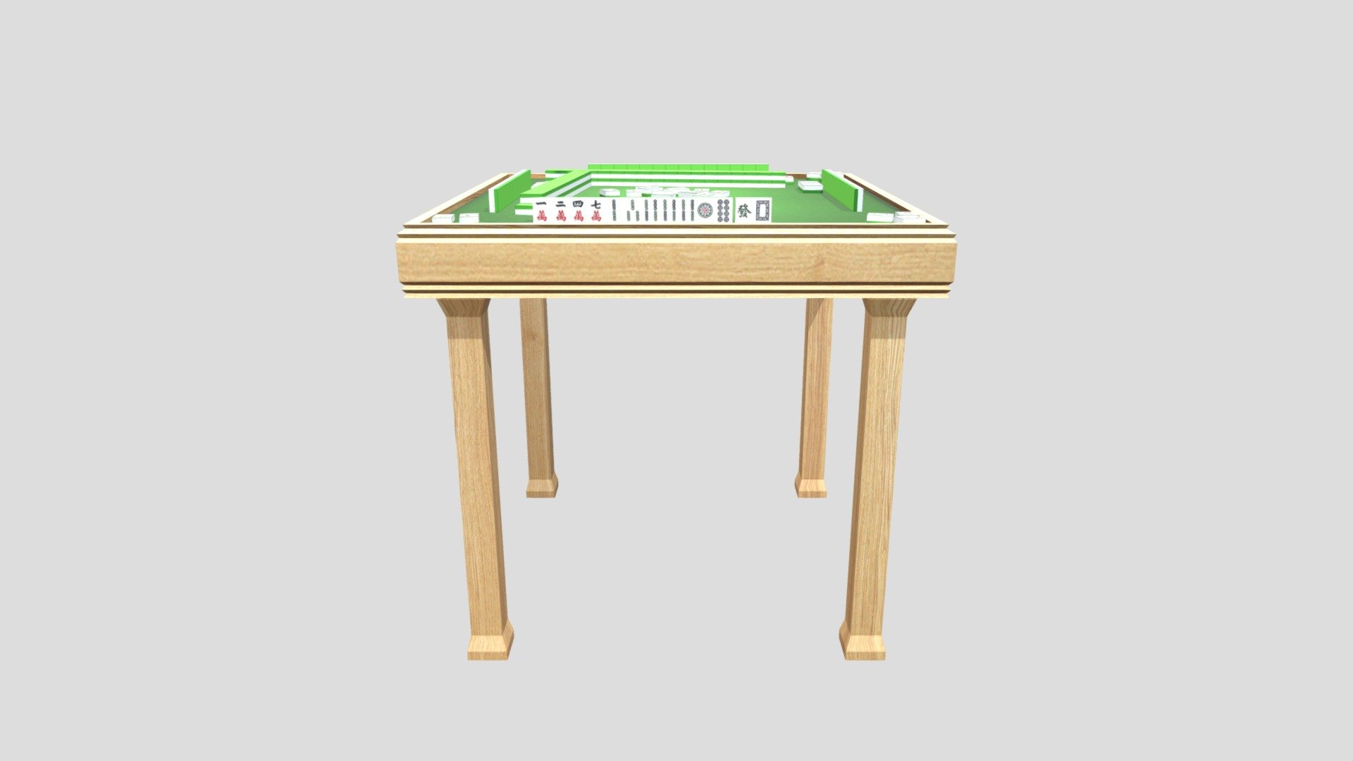 Mahjong Table with Tiles - 3D model by usamaru1230 [02188ff] - Sketchfab