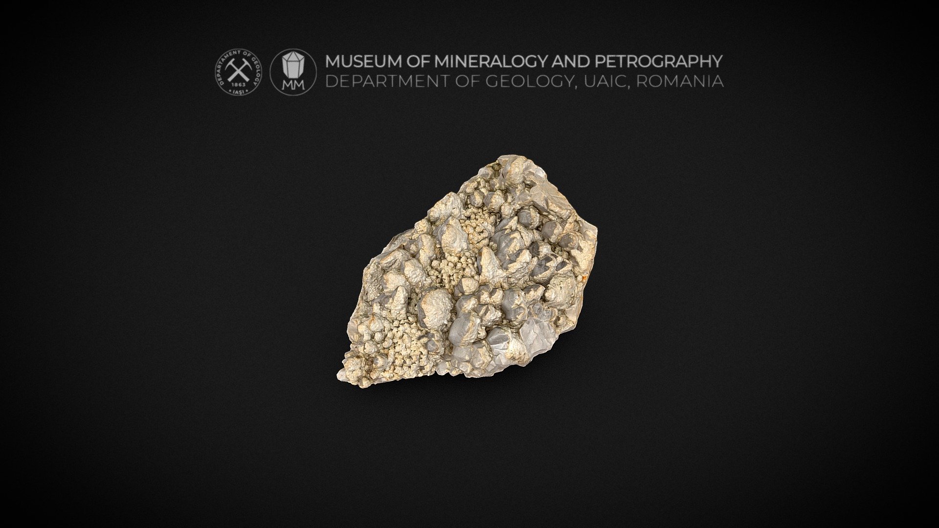 Cluster of Quartz crystals coated by Calcite - 3D model by Museum of ...