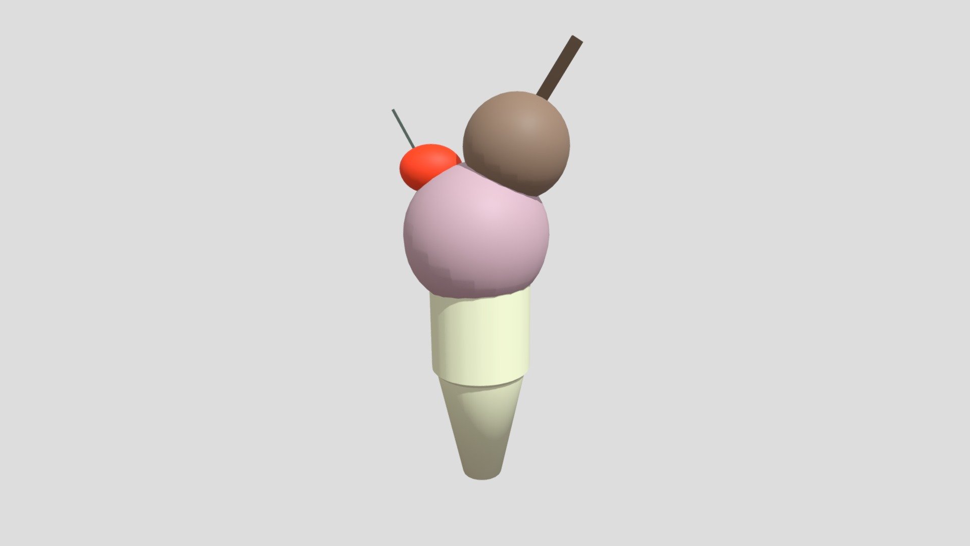 simple ice cream model - 3D model by ccinnabunii [021f1d5] - Sketchfab