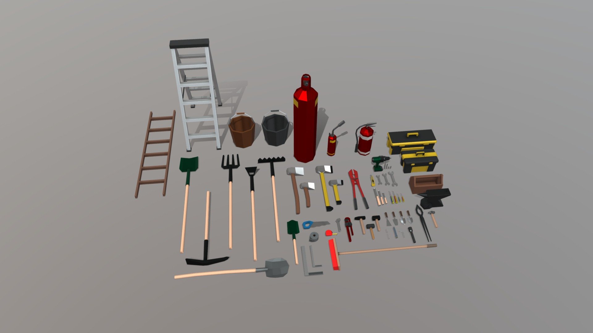 Low Poly Tools Collection - Buy Royalty Free 3D model by The Lost Sock ...