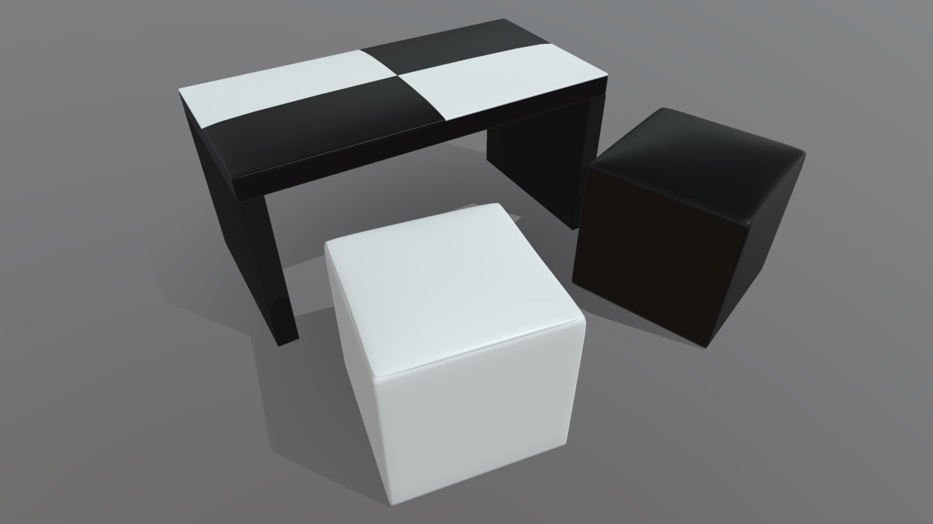 Living table and puff - Mesa ratona y puff - Download Free 3D model by ...