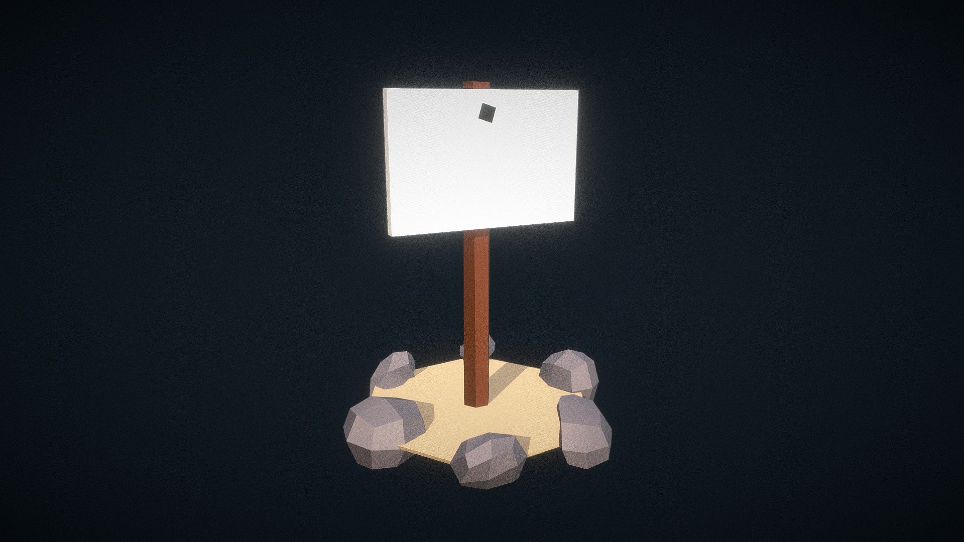 Low poly white sign on the spar - Download Free 3D model by Bendar ...