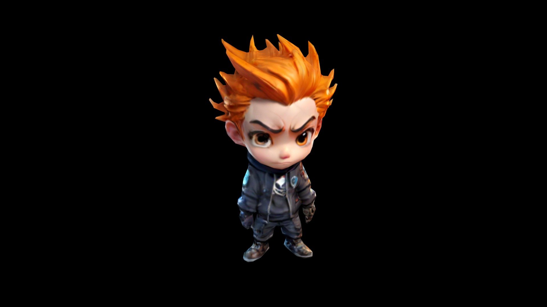 An illustration of a chibi character with orange - Download Free 3D ...