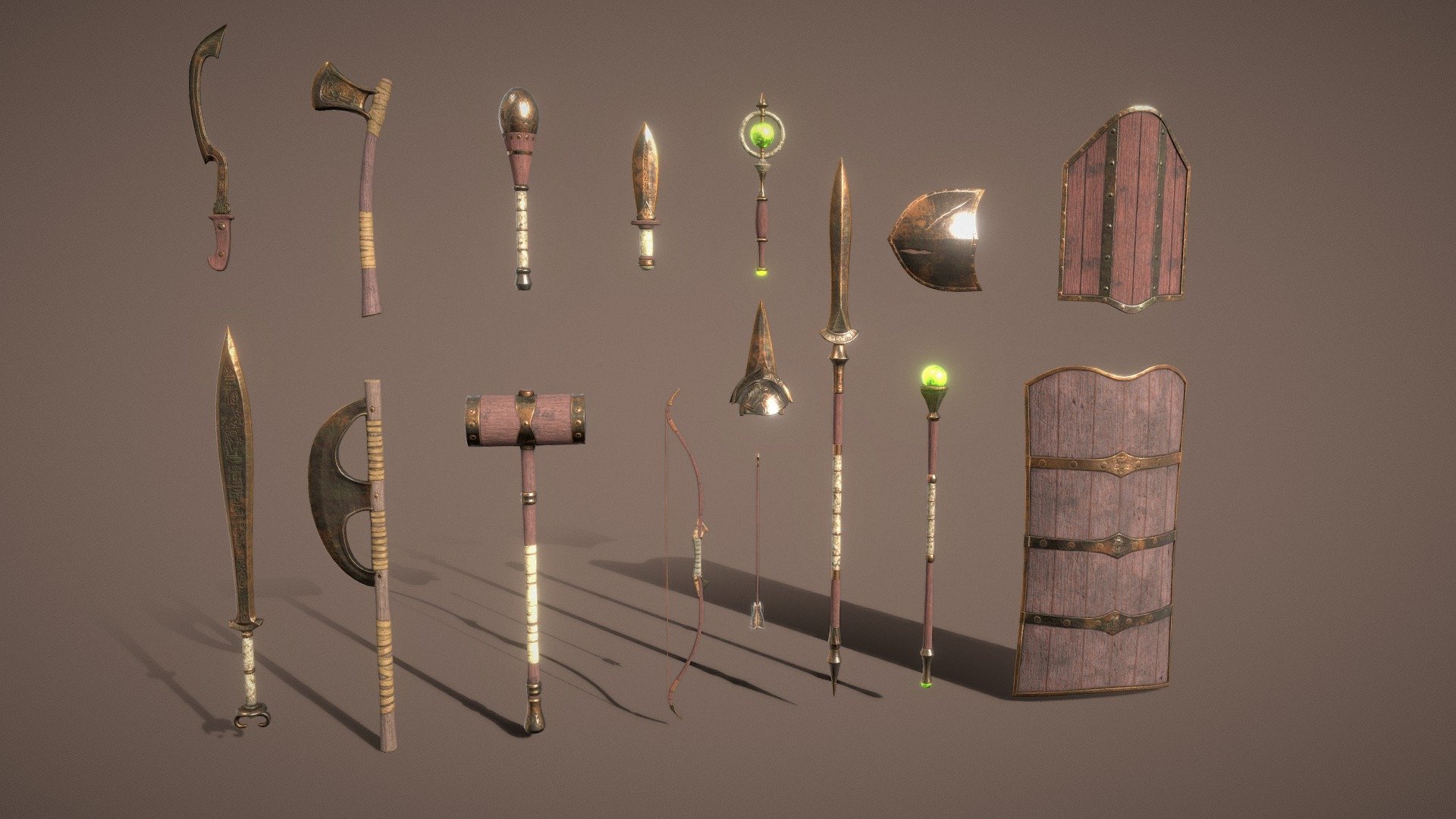 Copper Fantasy Weapon Set - 3D model by zilbeerman [022d72d] - Sketchfab
