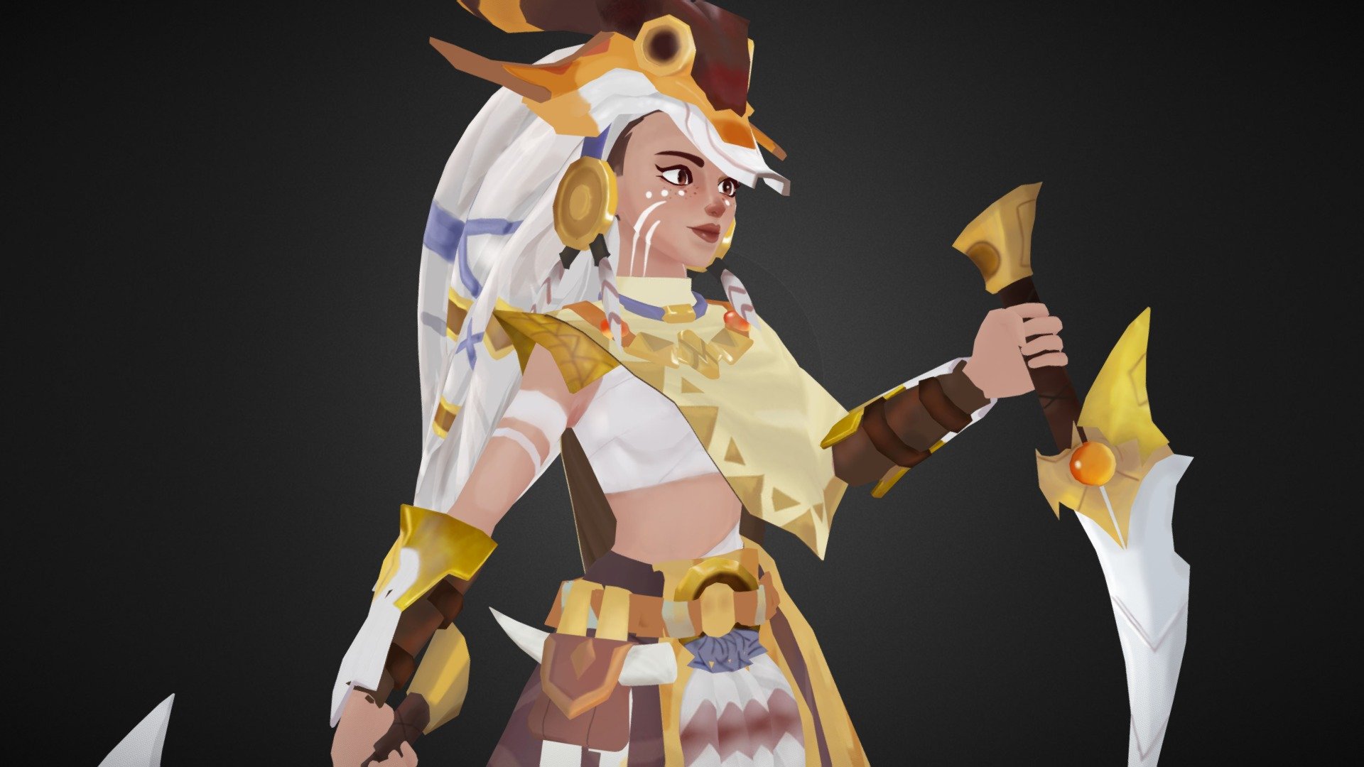 Desert Warrior - Stylized Character - 3D model by Srthebox [0234ead ...