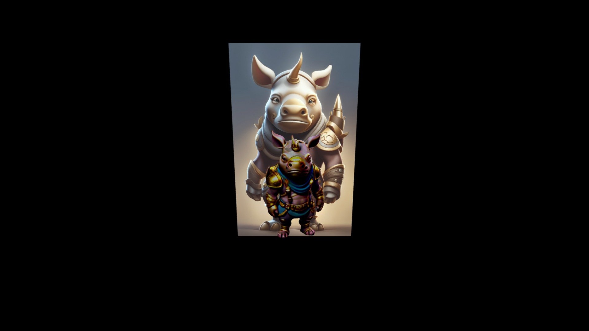 a of a cartoon pig with a sword and armor, buck - Download Free 3D ...