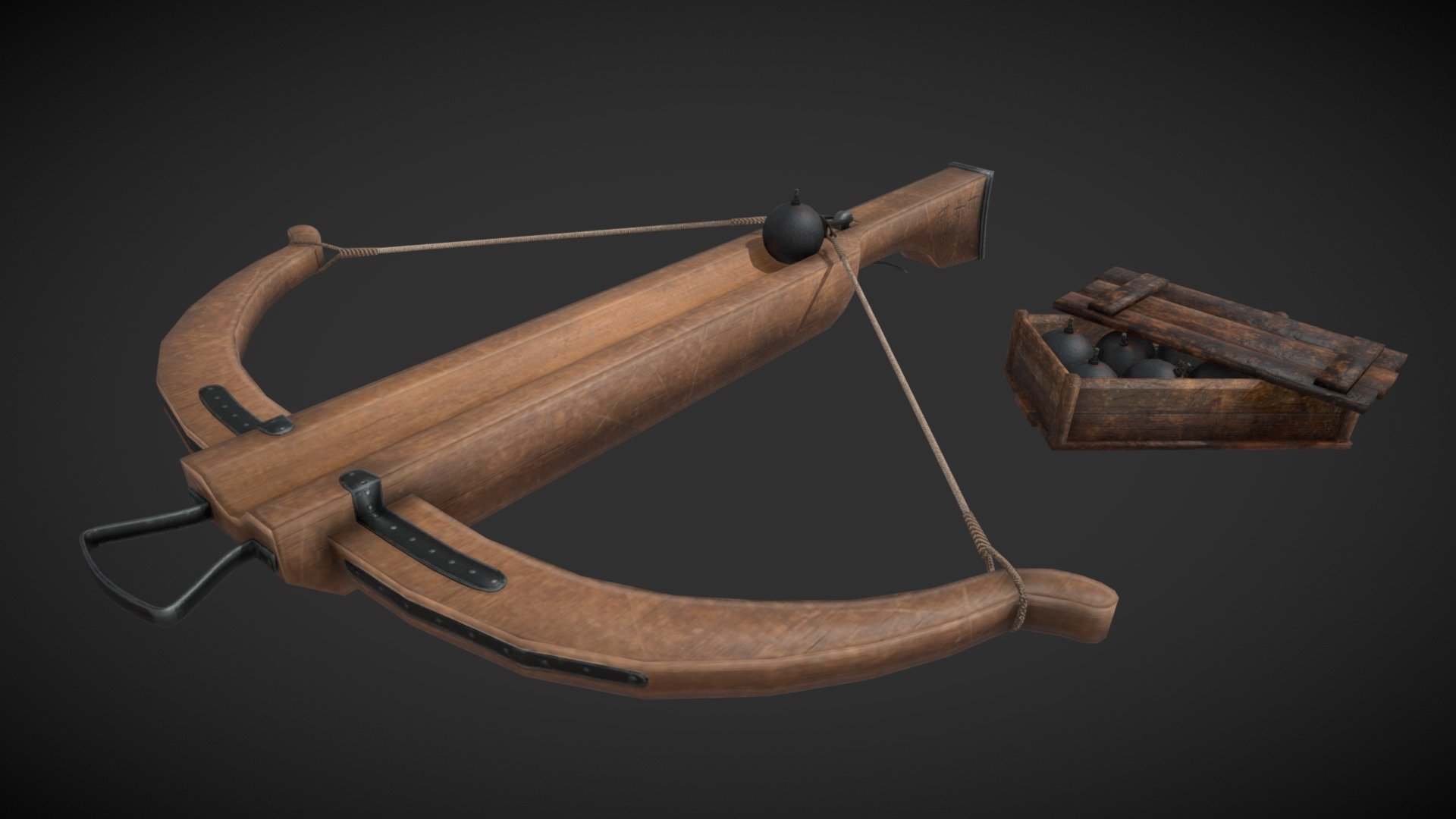 3D Pack crossbow bomb box.Low-poly model - Buy Royalty Free 3D model by ...