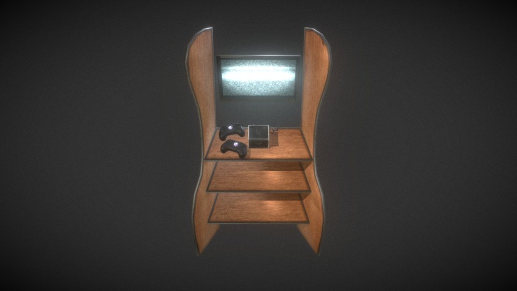 Wood Cabinet w/ Steam Box & 2 Steam Controllers - 3D model by ...