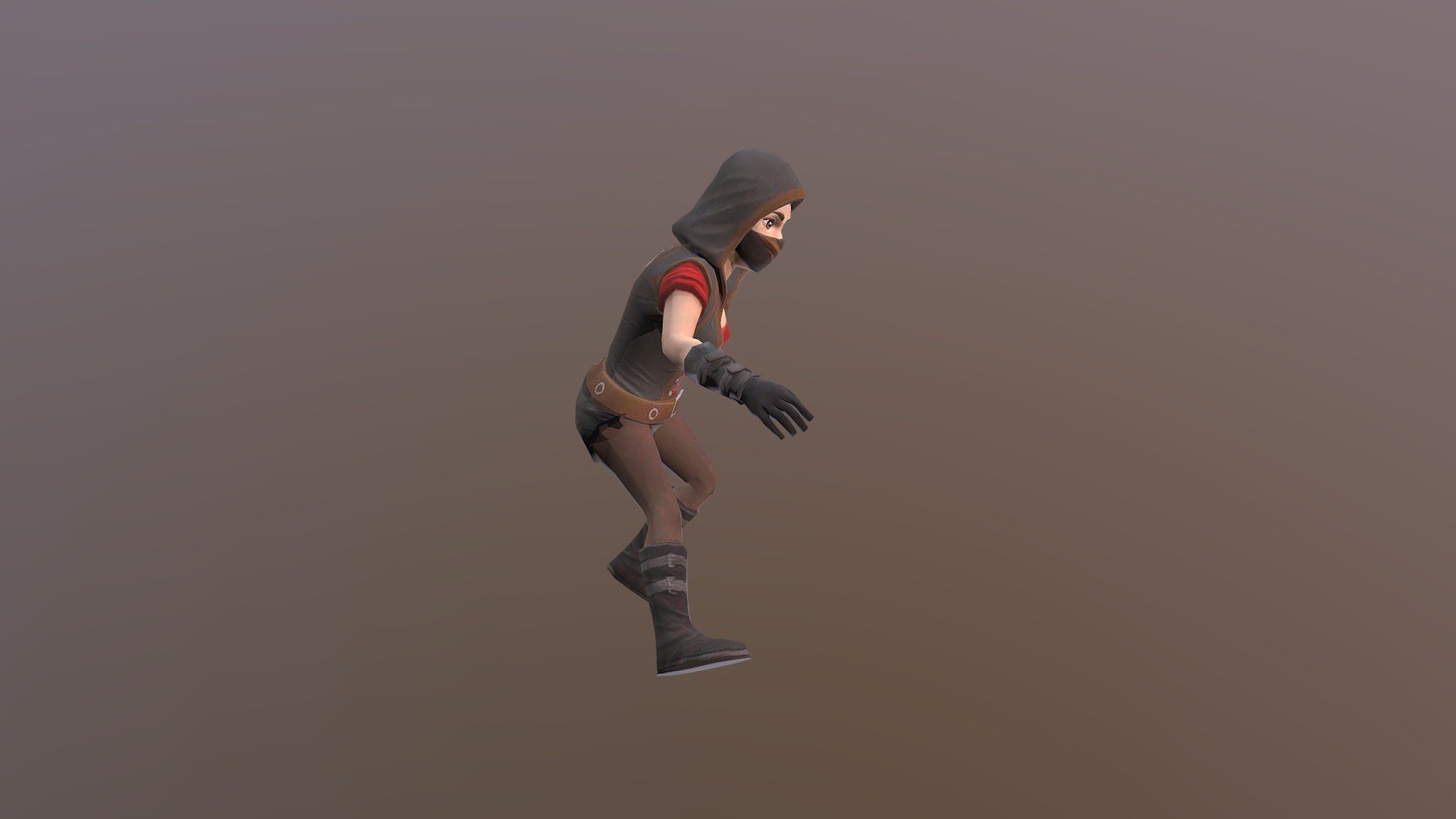 Ninja Girl Low Poly and High Poly 3D Model - Buy Royalty Free 3D model ...