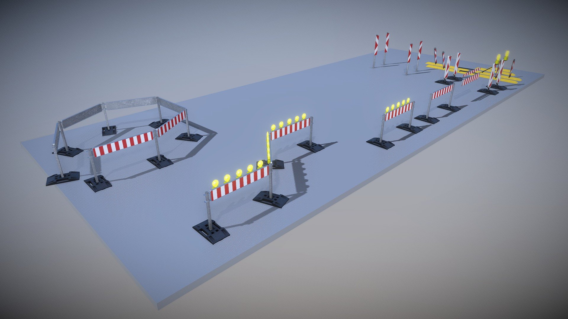 Construction Site Barriers (WIP-2) - 3D model by VIS-All-3D (@VIS-All ...