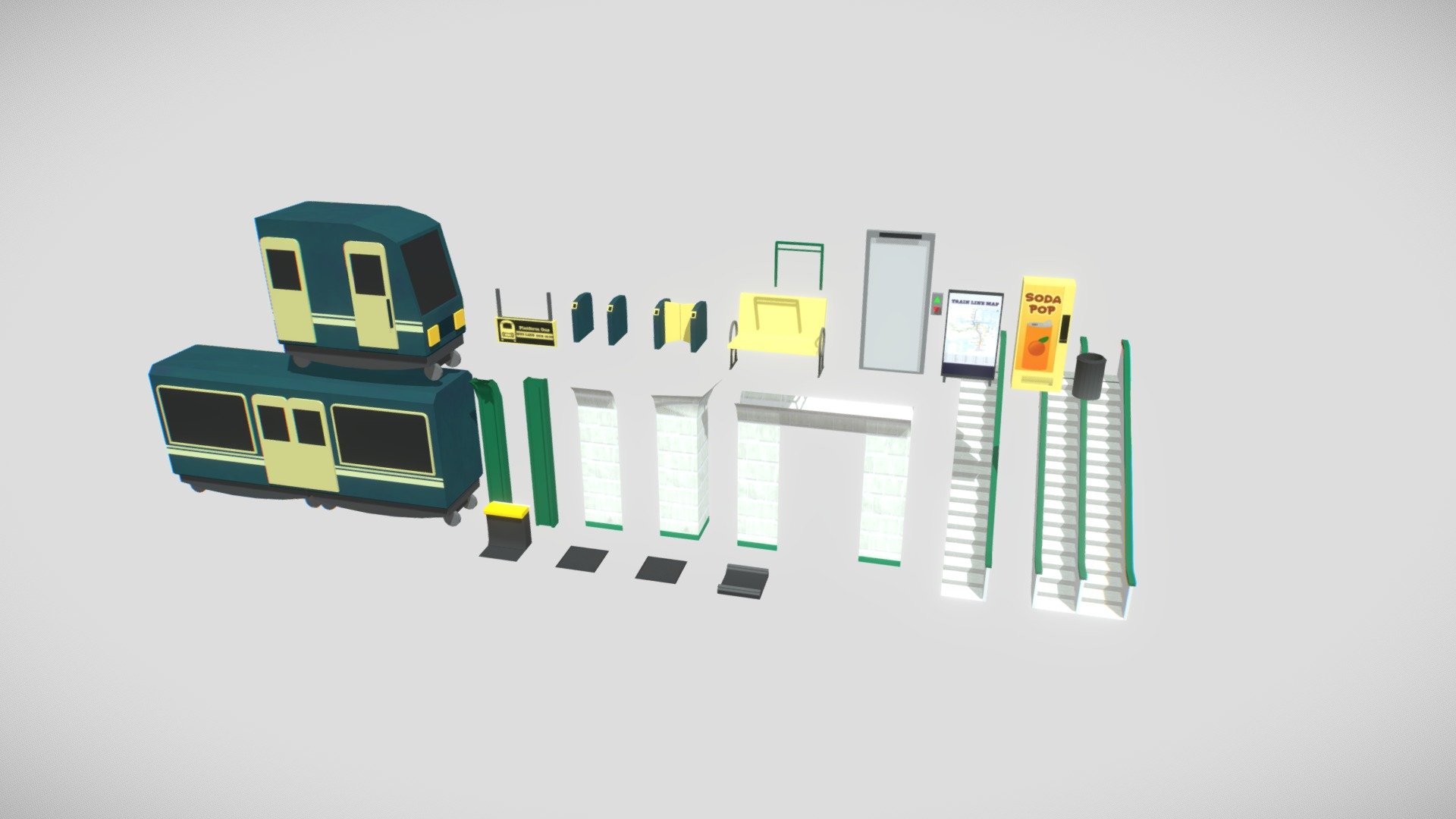Modular Subway Station kit - 3D model by Red_Ze [0249f62] - Sketchfab