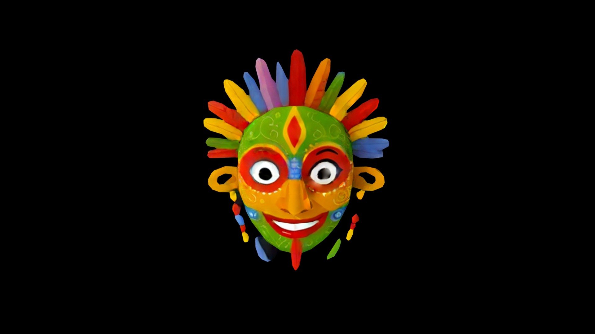 A colorful mask with a big smile and bright whit - Download Free 3D ...