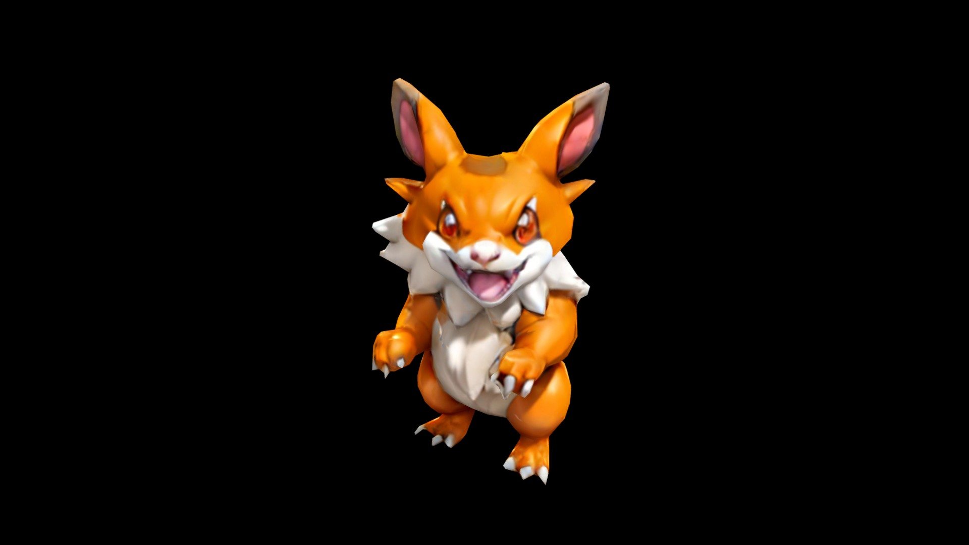"An animated scene featuring a fierce fox-like c - Download Free 3D ...