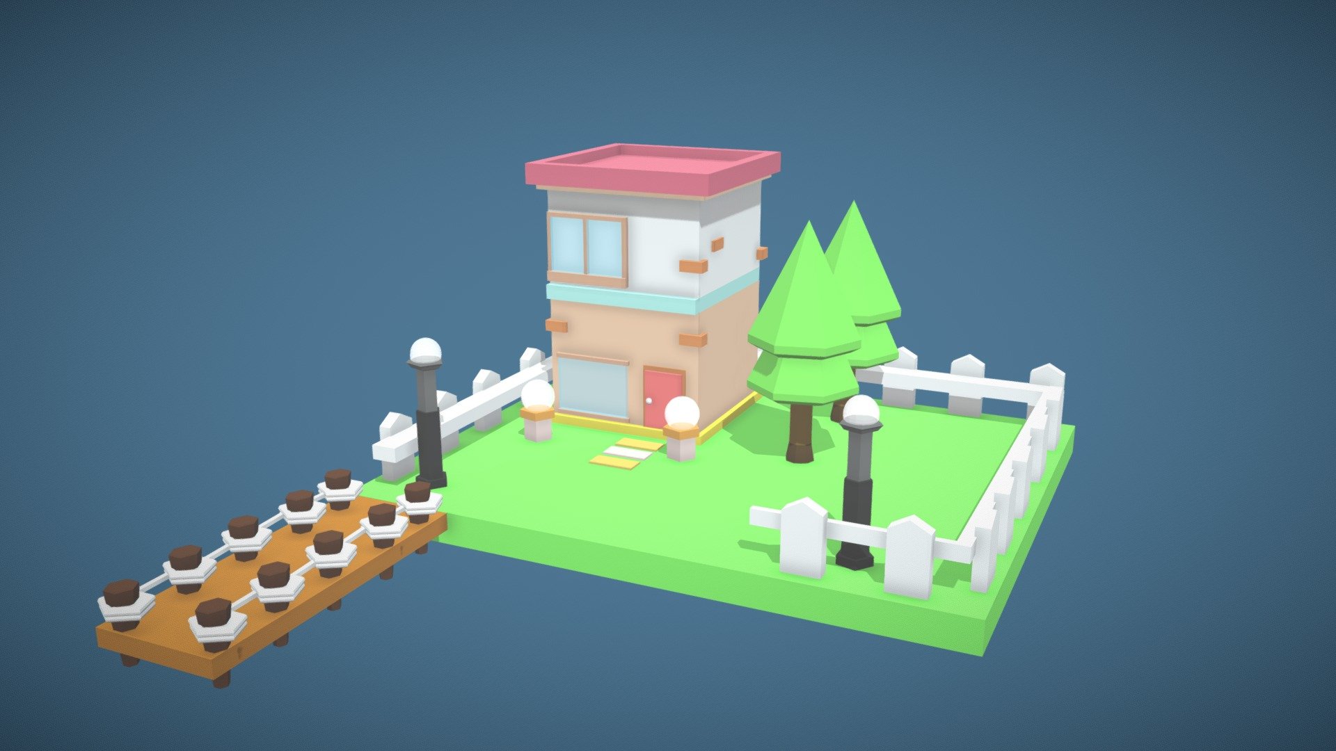 low poly house - Download Free 3D model by cofitelle [02635c7] - Sketchfab