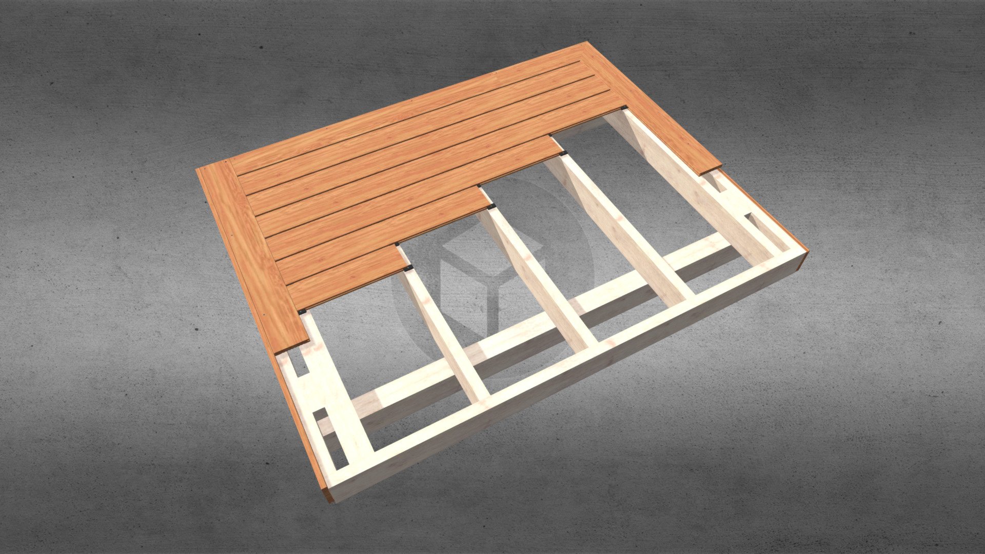 Dasso Decking on Timber - Picture Frame Layout - 3D model by ideabeans [026bc75] - Sketchfab