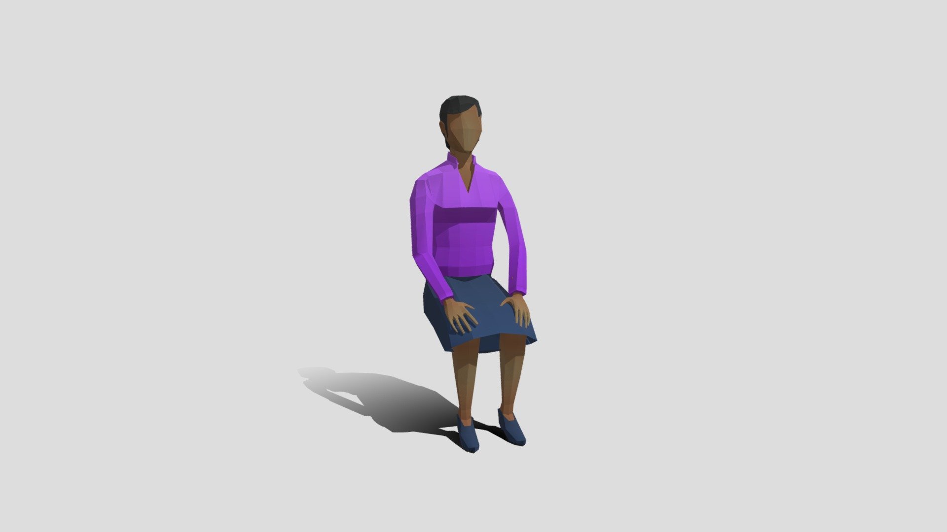 Business Female_2_ Low Poly Style - Download Free 3D model by ...