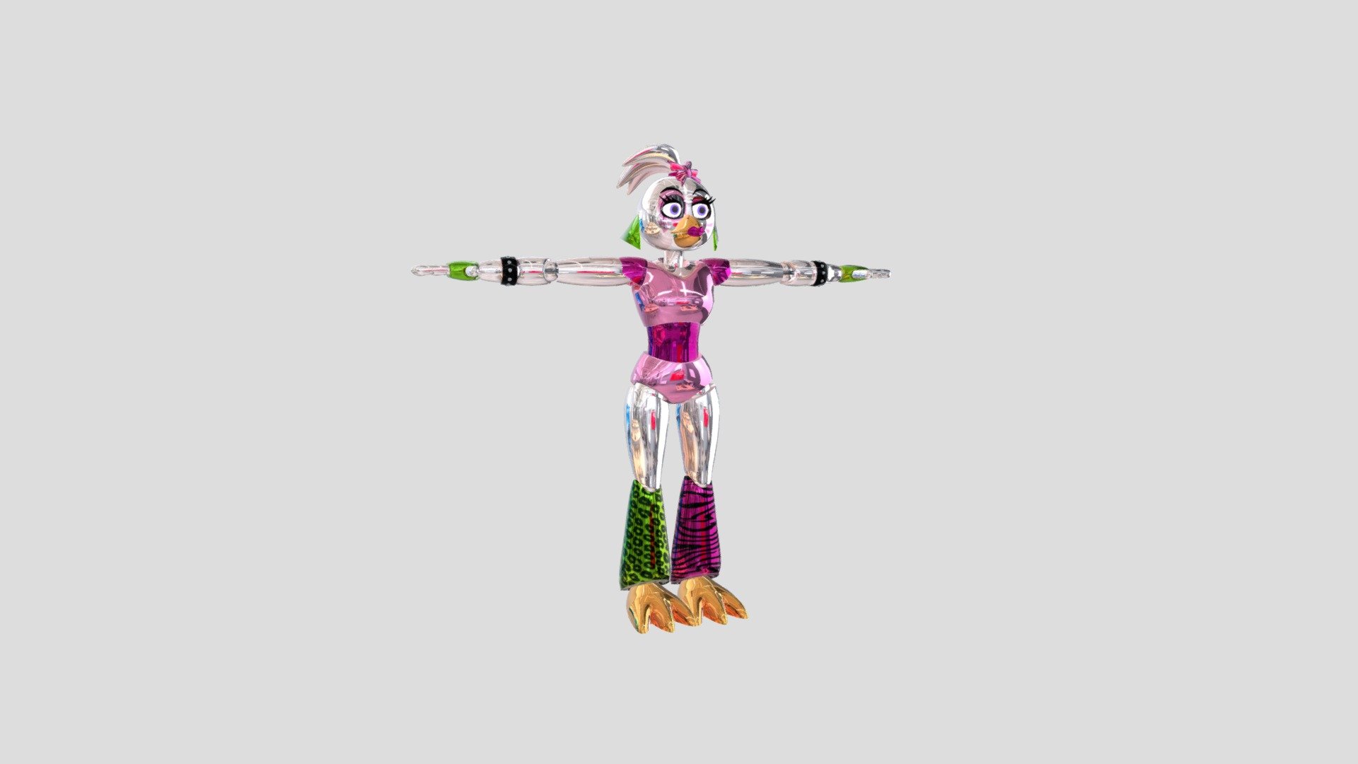 Shiny Glamrock Chica - Download Free 3D model by Gusifer719 (@Gusifer71 ...