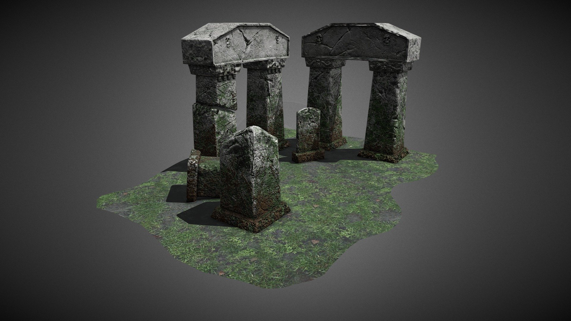 Graveyard Environment - 3D model by jpbodycombe [0277ada] - Sketchfab