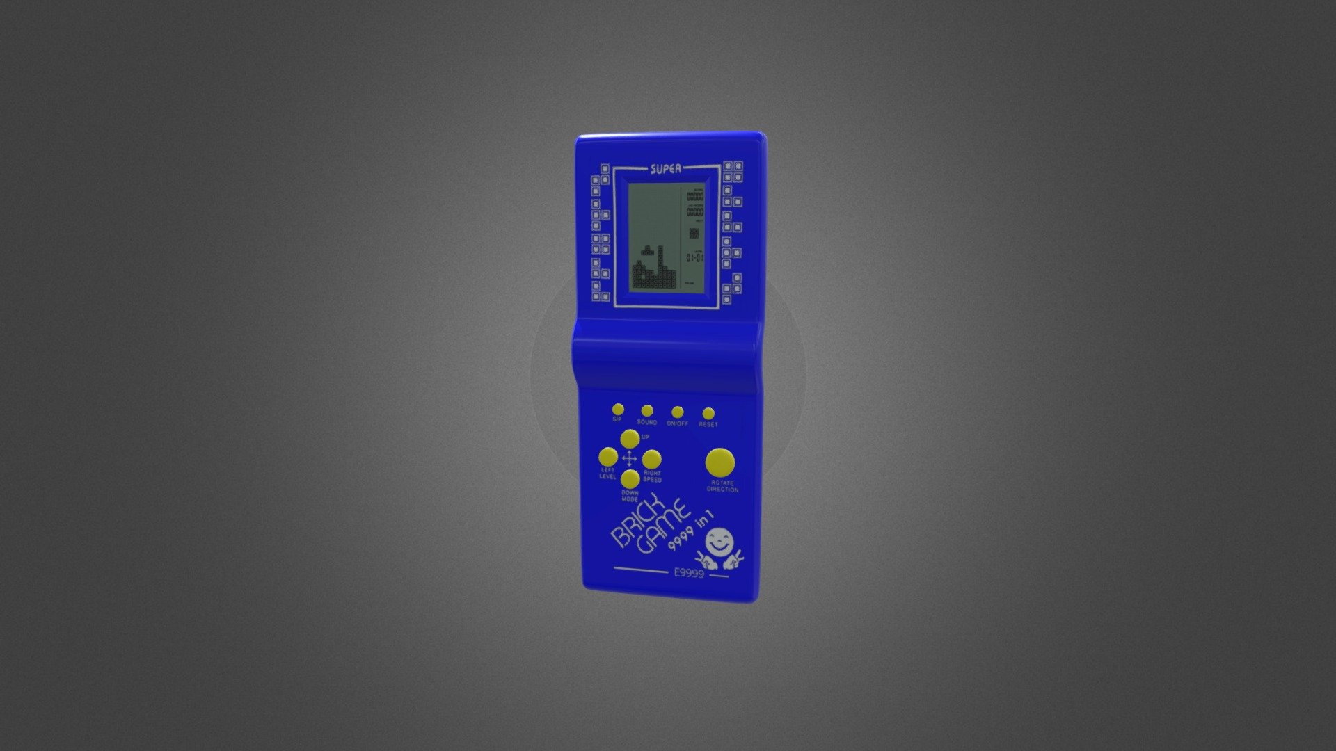 Blue Tetris Brick Electronic Game 3D Model - Download Free 3D model by ...