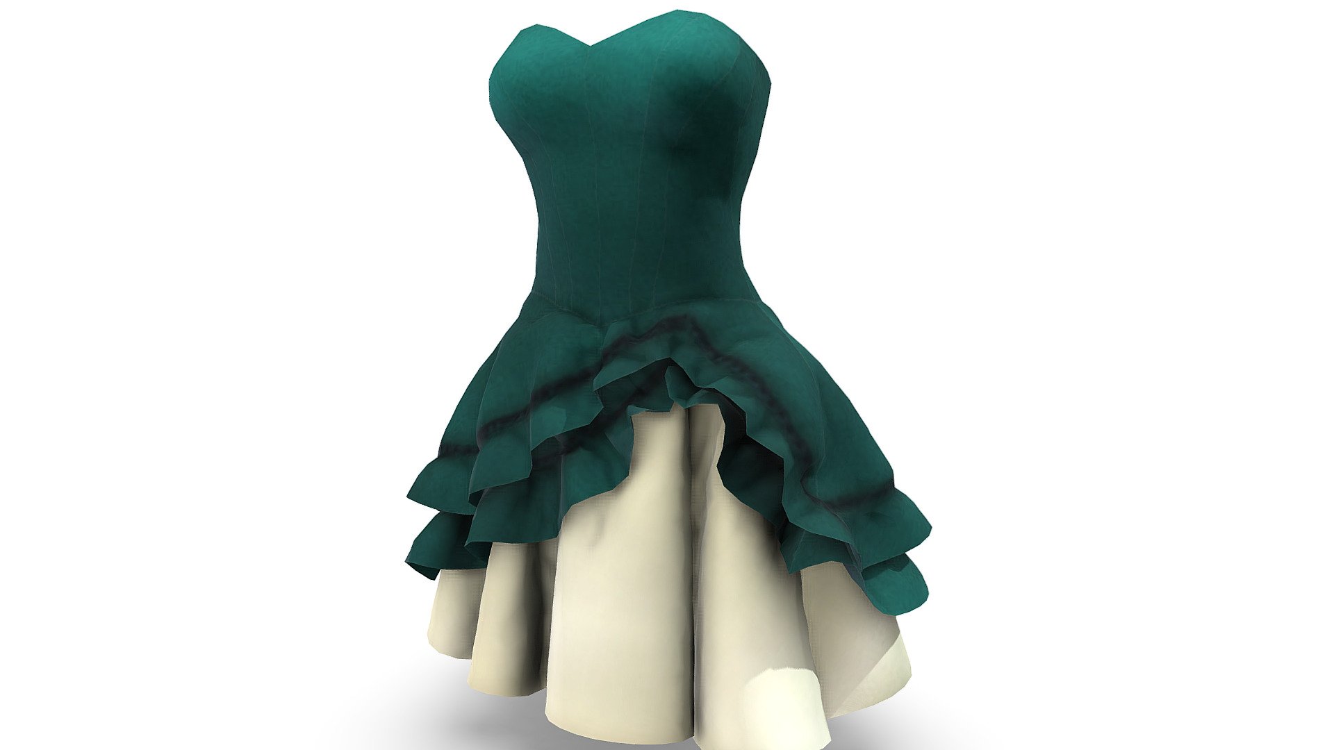 Female Strapless Ruffle Dress - Buy Royalty Free 3D model by 3dia ...