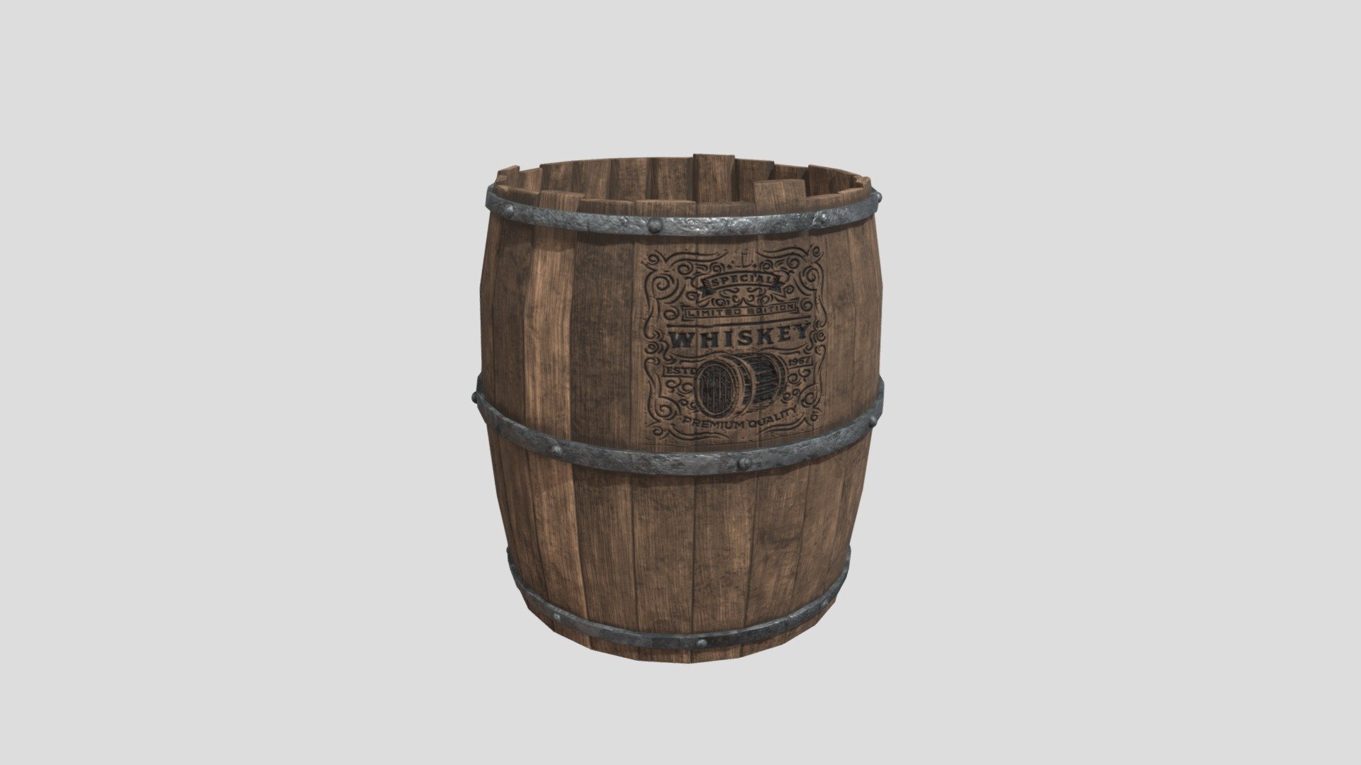 Low Poly realistic barrel - 3D model by ezervard [027c97f] - Sketchfab