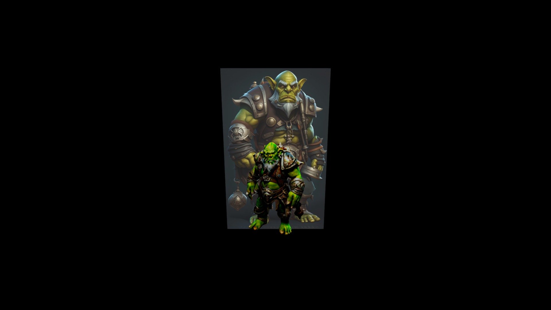 "A large green orc with a beard, wearing armor - Download Free 3D model ...