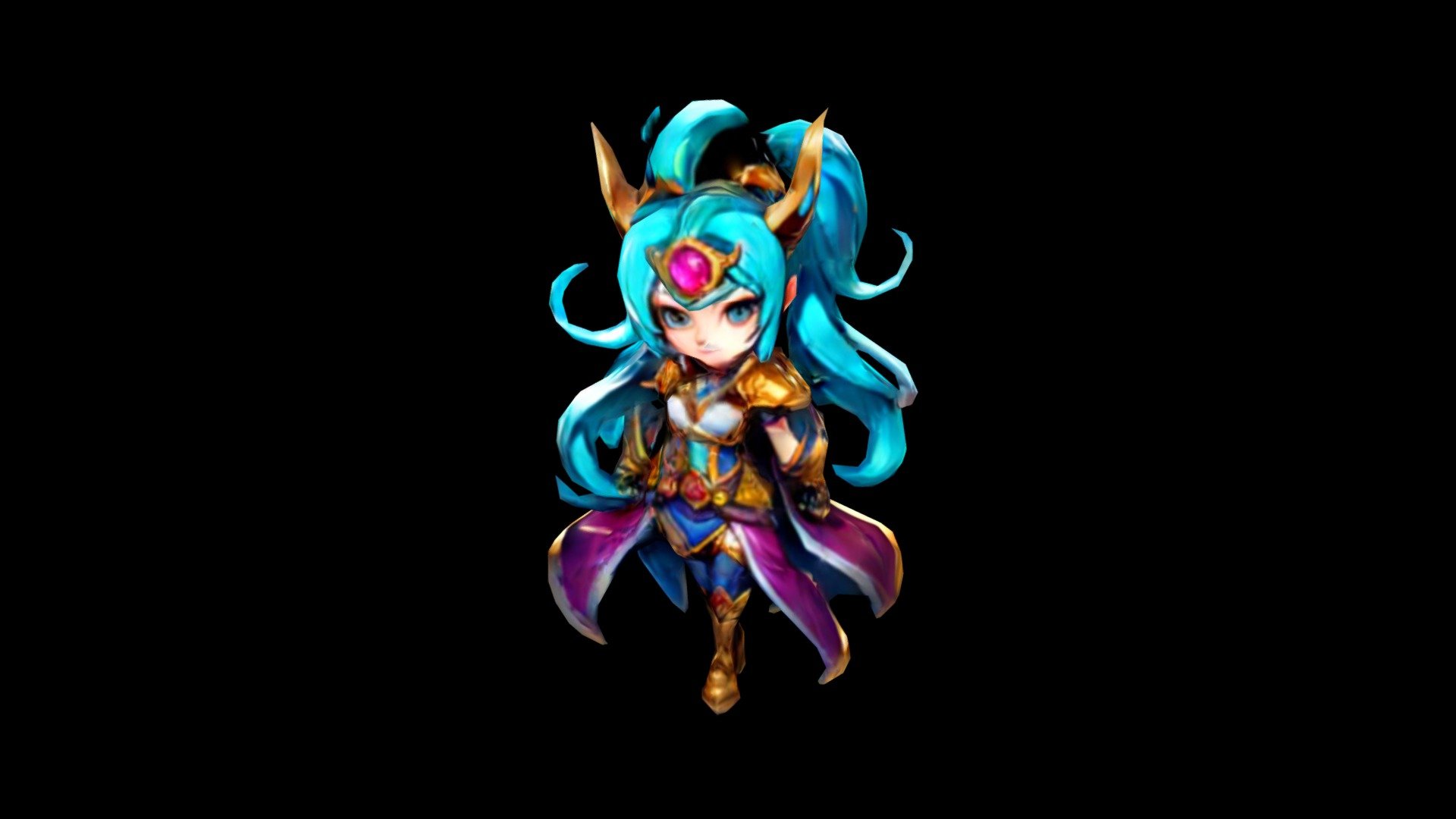 Anime-style illustration of a female warrior cha - Download Free 3D ...