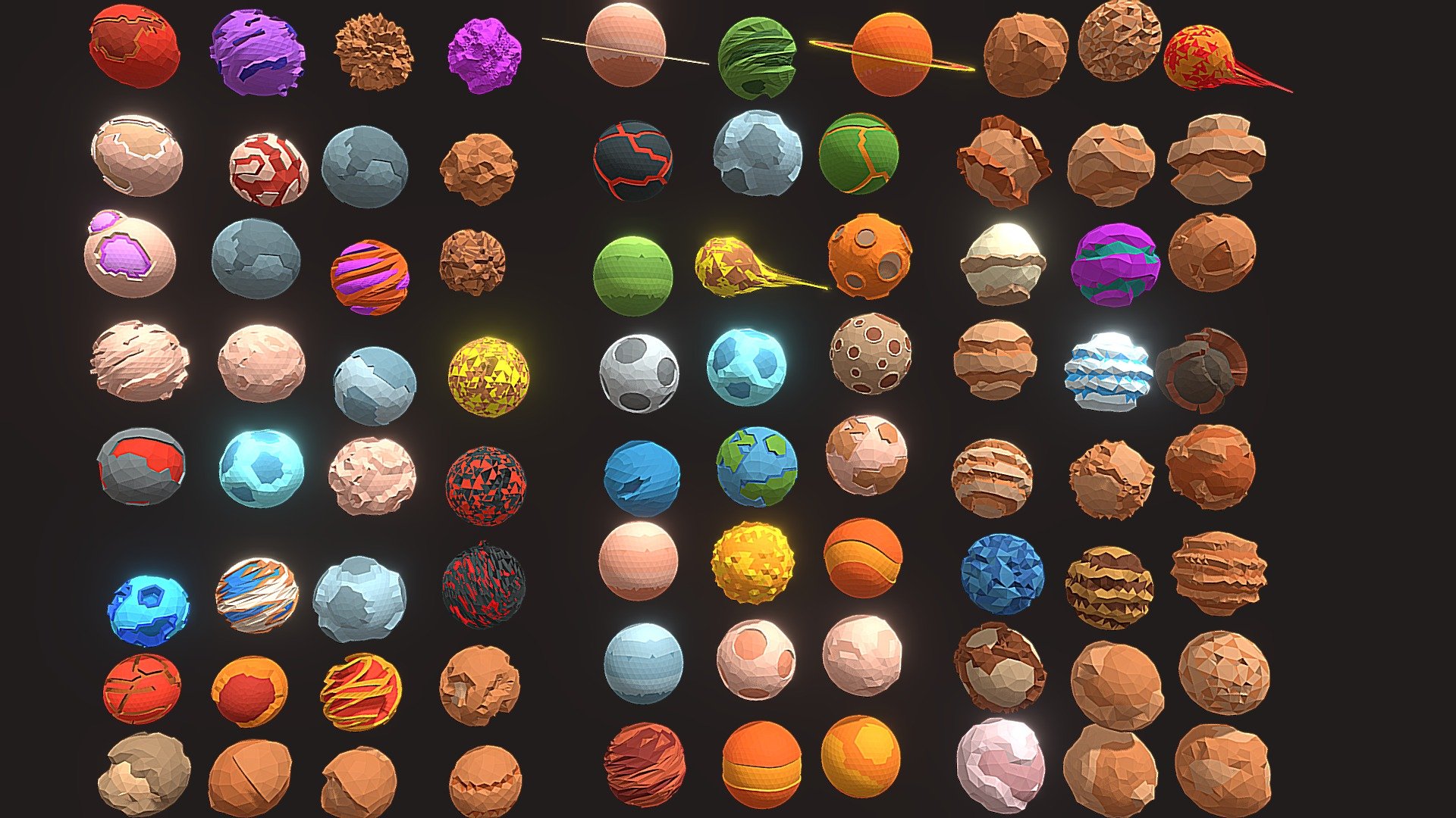 Planet Low Poly Pack - Buy Royalty Free 3D model by CGmano (@Mohamed ...