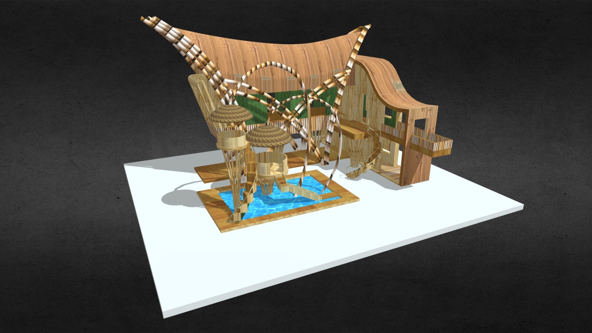 Bamboo House - 3D model by nuralam018 [02905da] - Sketchfab