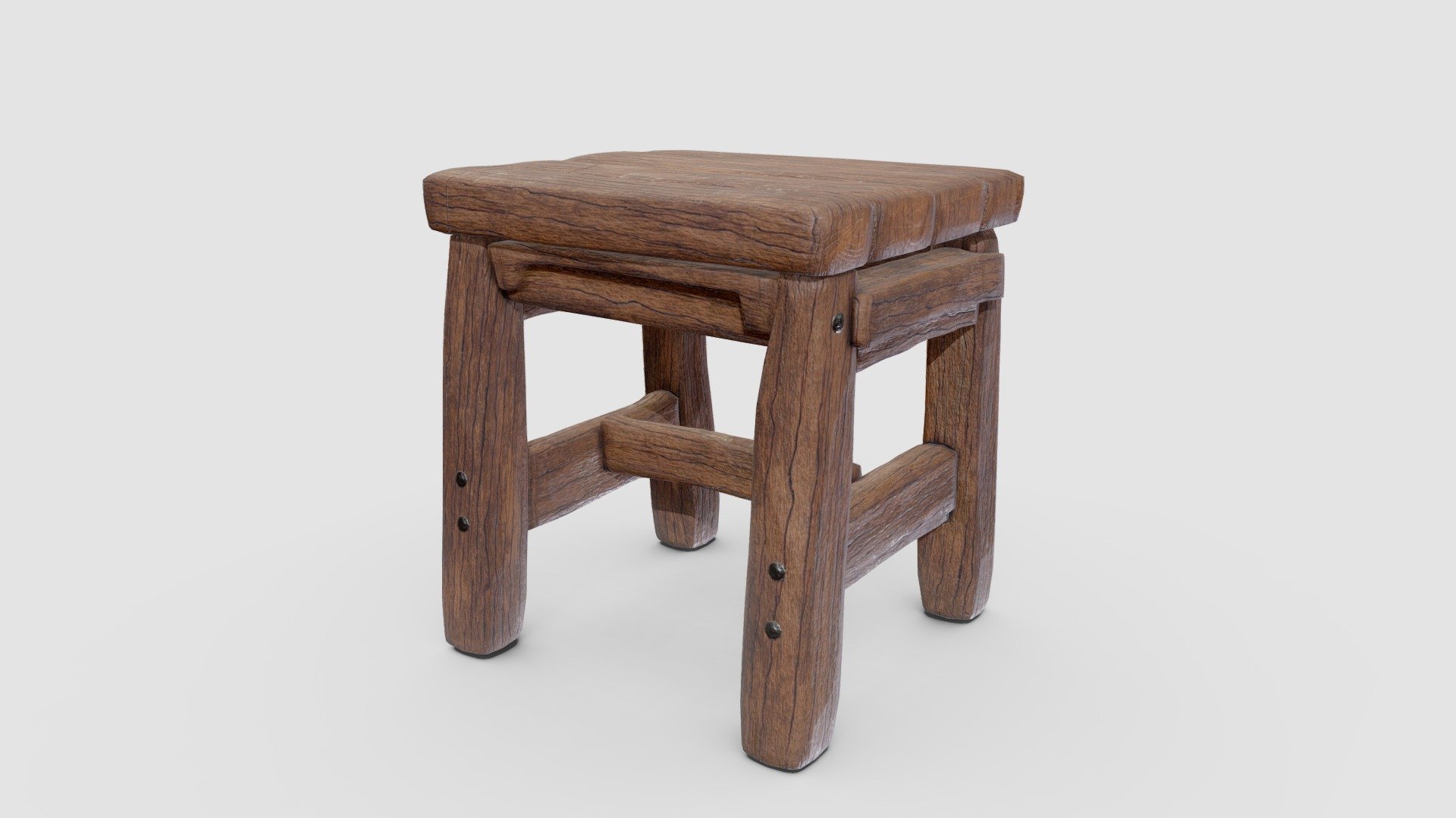 Rustic Wooden Stool - Buy Royalty Free 3D model by SM5 by Heledahn ...