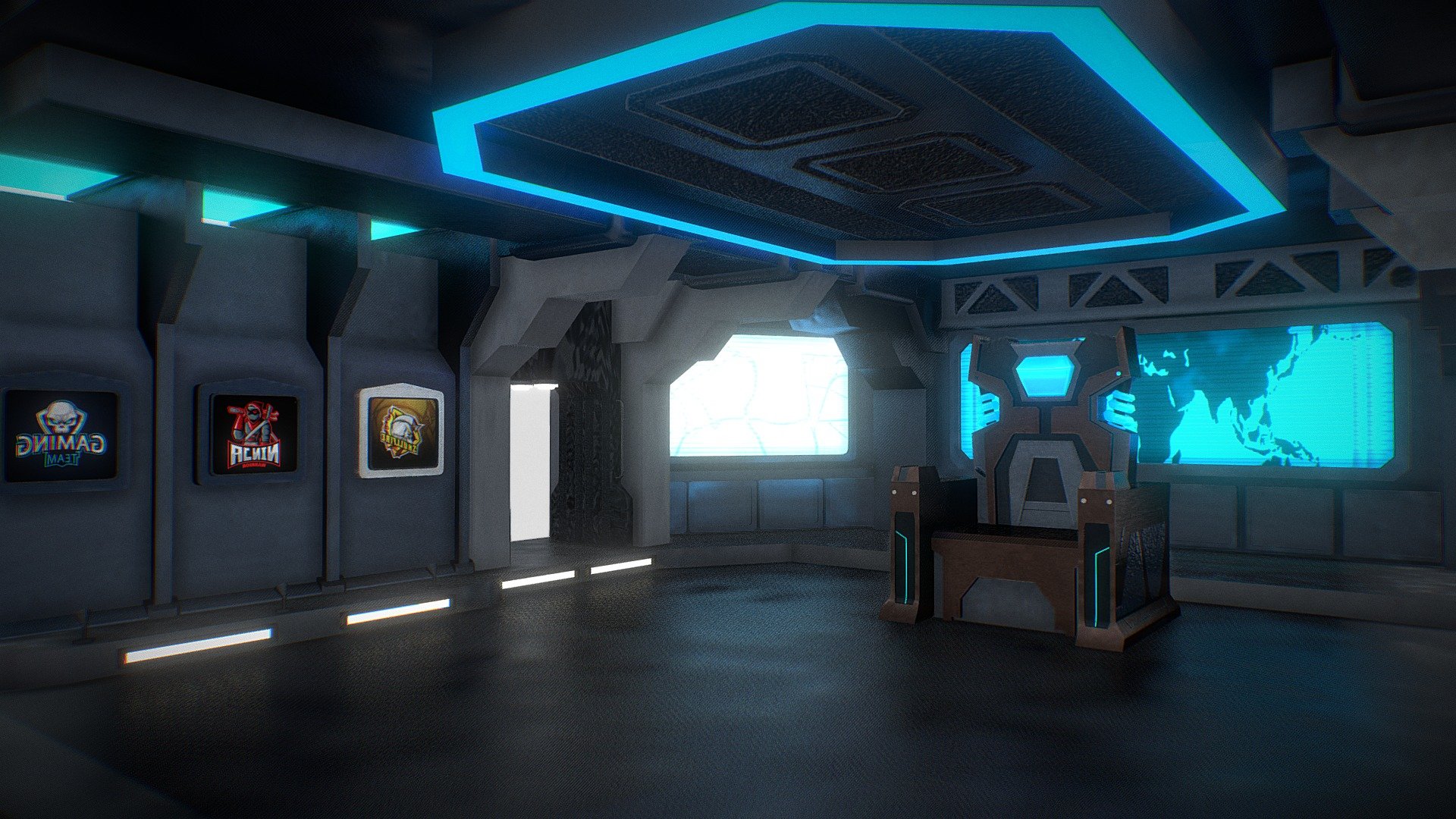Sci-fi War Room & Scholar Genius Chair - 3D model by phuocthinhtpt ...