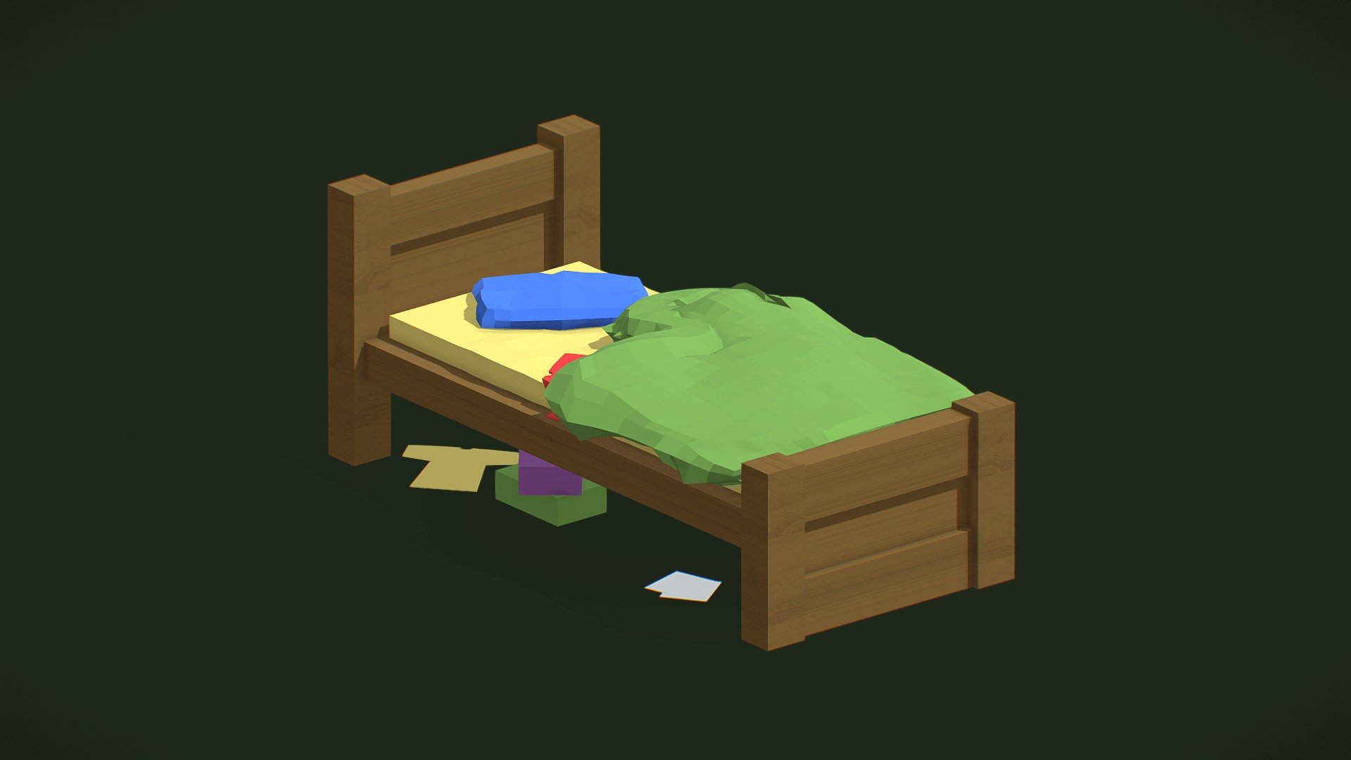Bed Low Poly - Download Free 3D model by lucasalic00 [02a599a] - Sketchfab