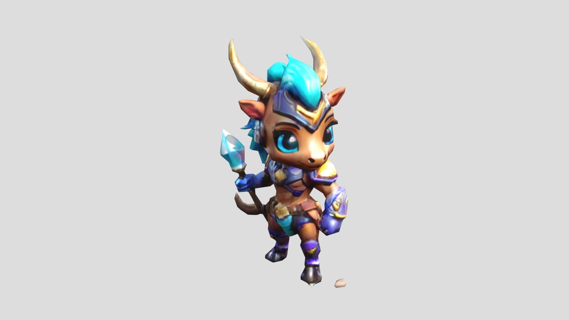 A cute horned cartoon character from a game stan - Download Free 3D ...