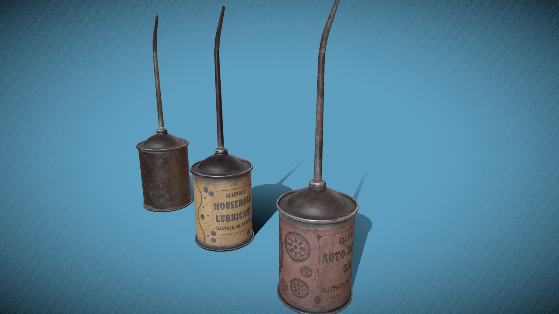 1915 Automotive Brake Oil Cans - Buy Royalty Free 3D model by Mad ...