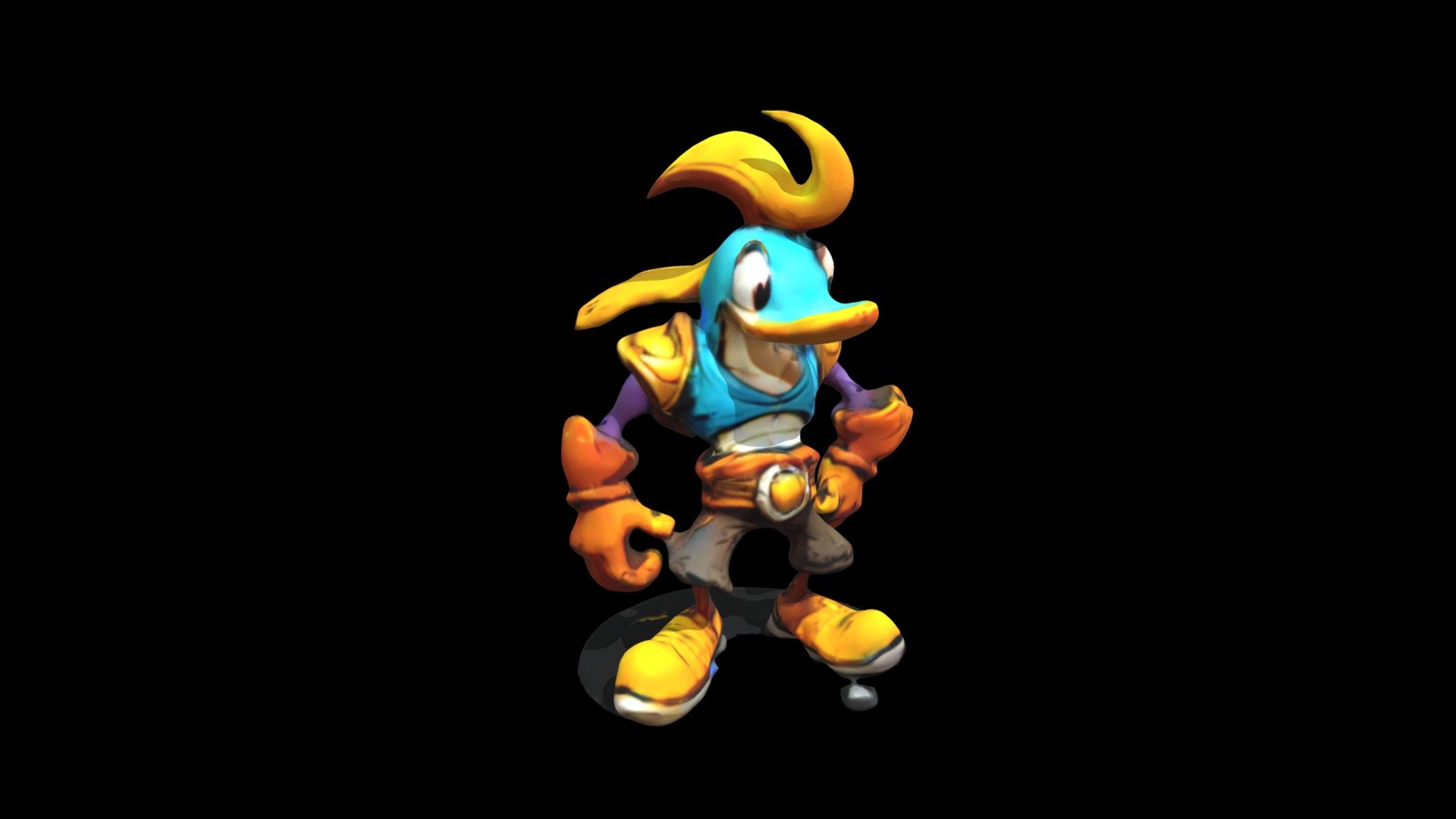 A cartoon image of a bird warrior in colorful ar - Download Free 3D ...