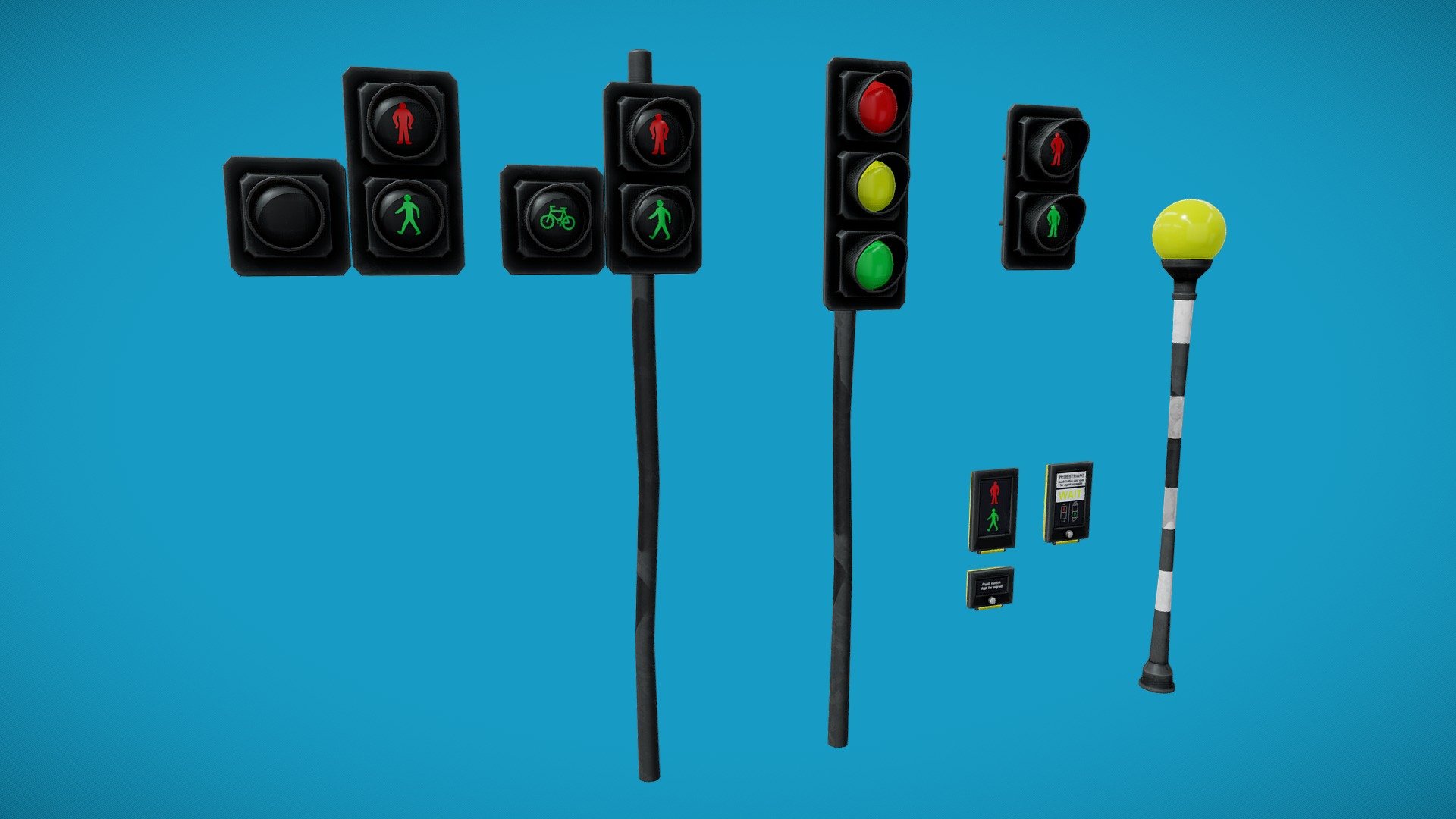 Stylized London UK Traffic Light Pack - Buy Royalty Free 3D model by ...