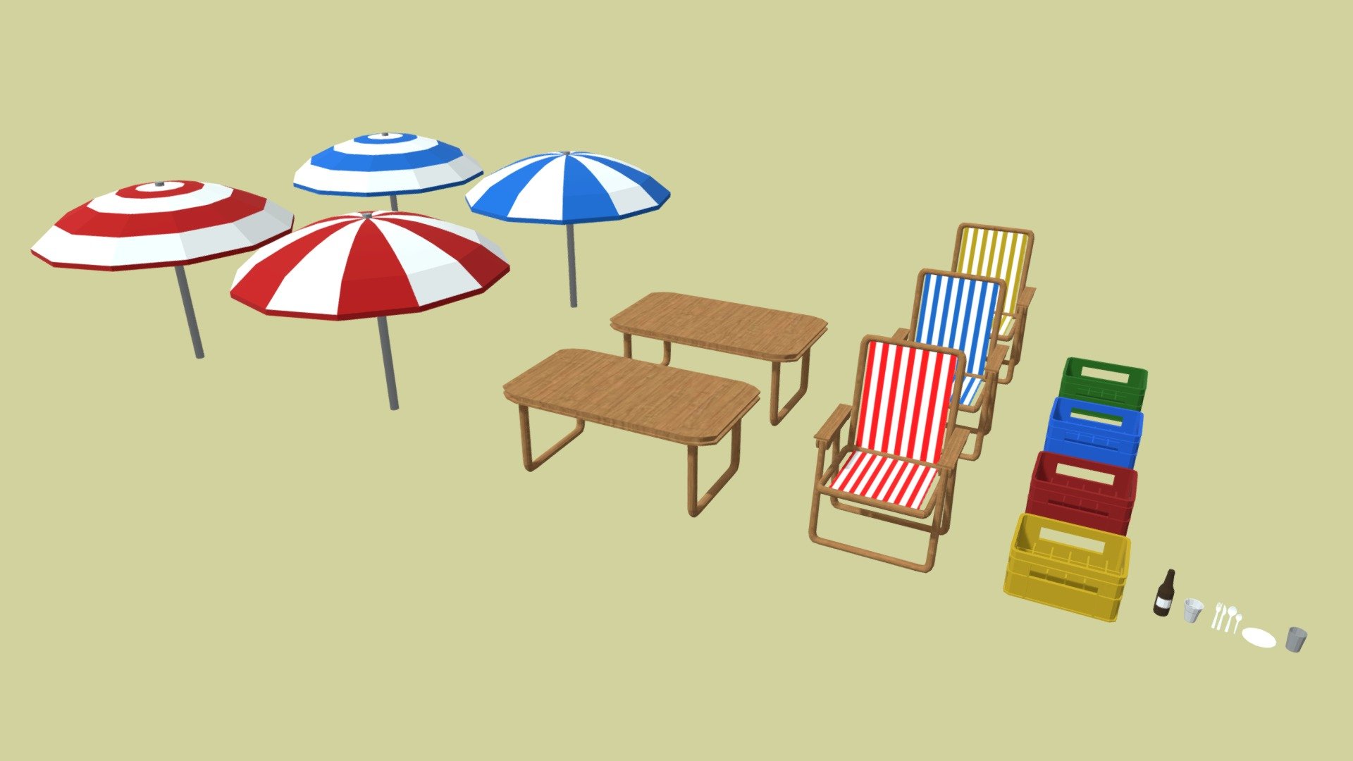 Low Poly Beach Pack - Buy Royalty Free 3D model by ViperJr3D [02b5245 ...