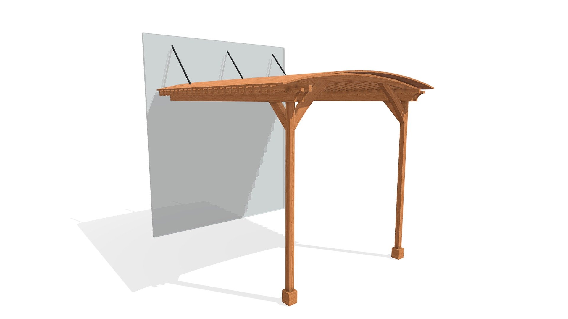 Custom Arched Thick Timber Pavilion - 3D model by Forever Redwood ...