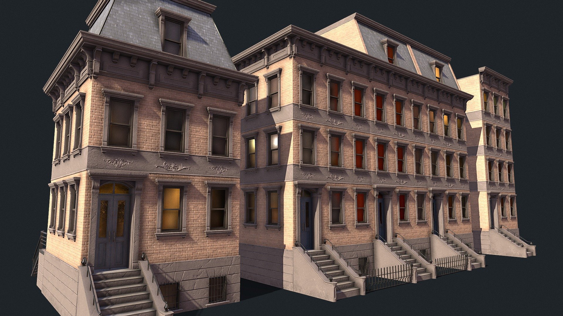 BrownStone Modular Building (Asset Examples) - Buy Royalty Free 3D ...