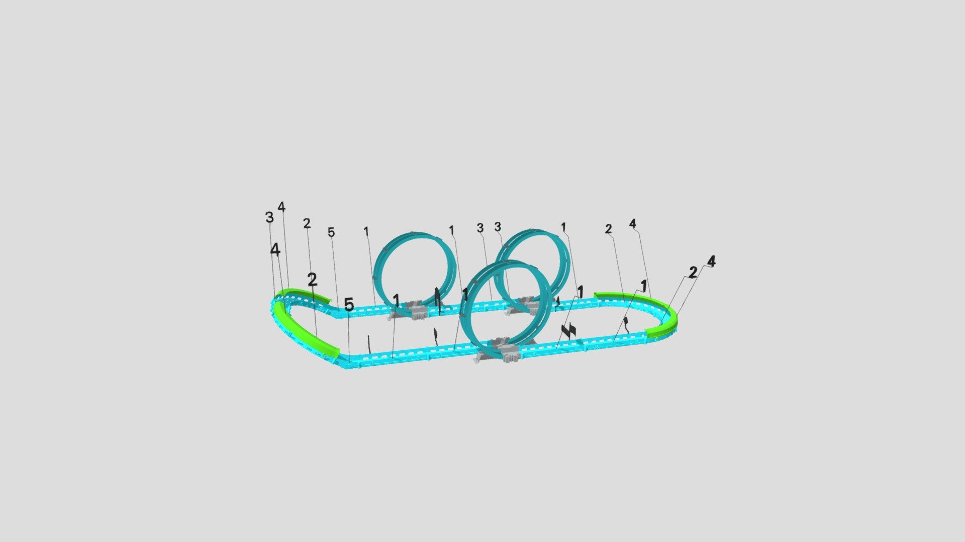 Super Loop GLOWING TRACK 59PCS SET-ZYITOYS - 3D model by n7aa [02c00bc ...