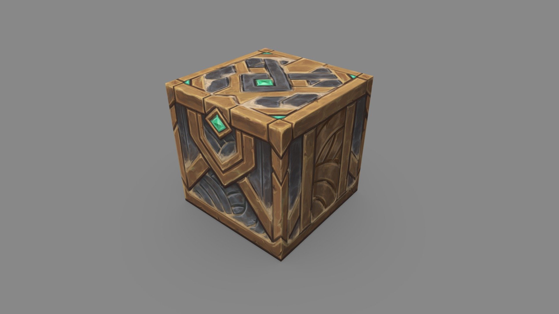 Stylized hand painted cube 1 - 3D model by Necip / naones (@naones ...